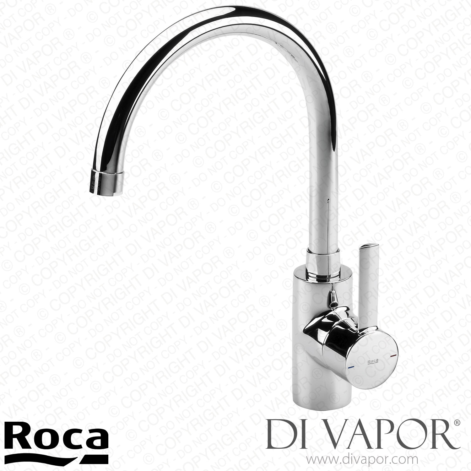 Roca Kitchen Sink Mixer with High Swivel Spout and Aerator (A5A8460C00 ...