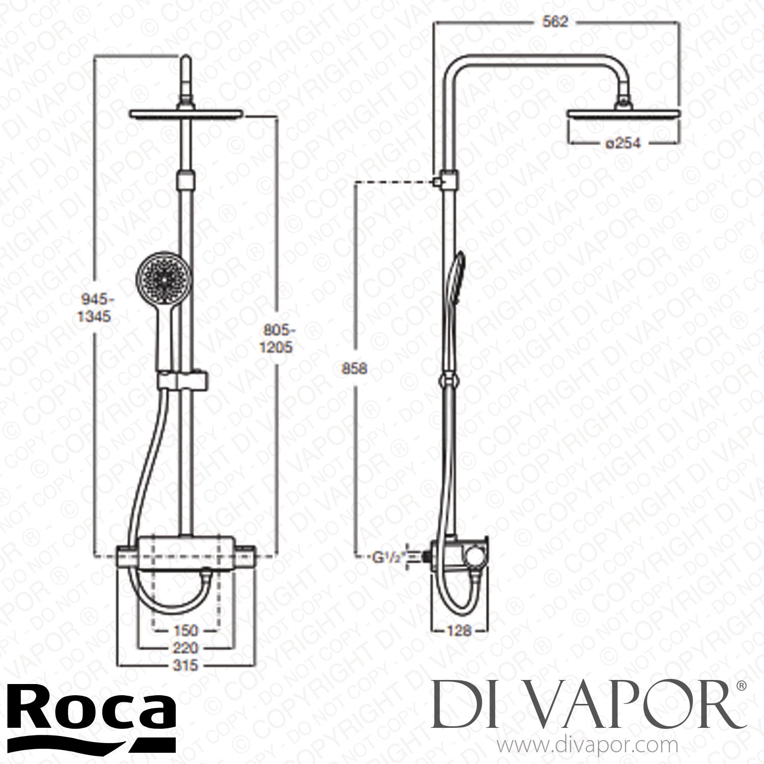 Roca ROUND - Thermostatic Shower Column with Shelf (A5A9788C00) Spare Parts