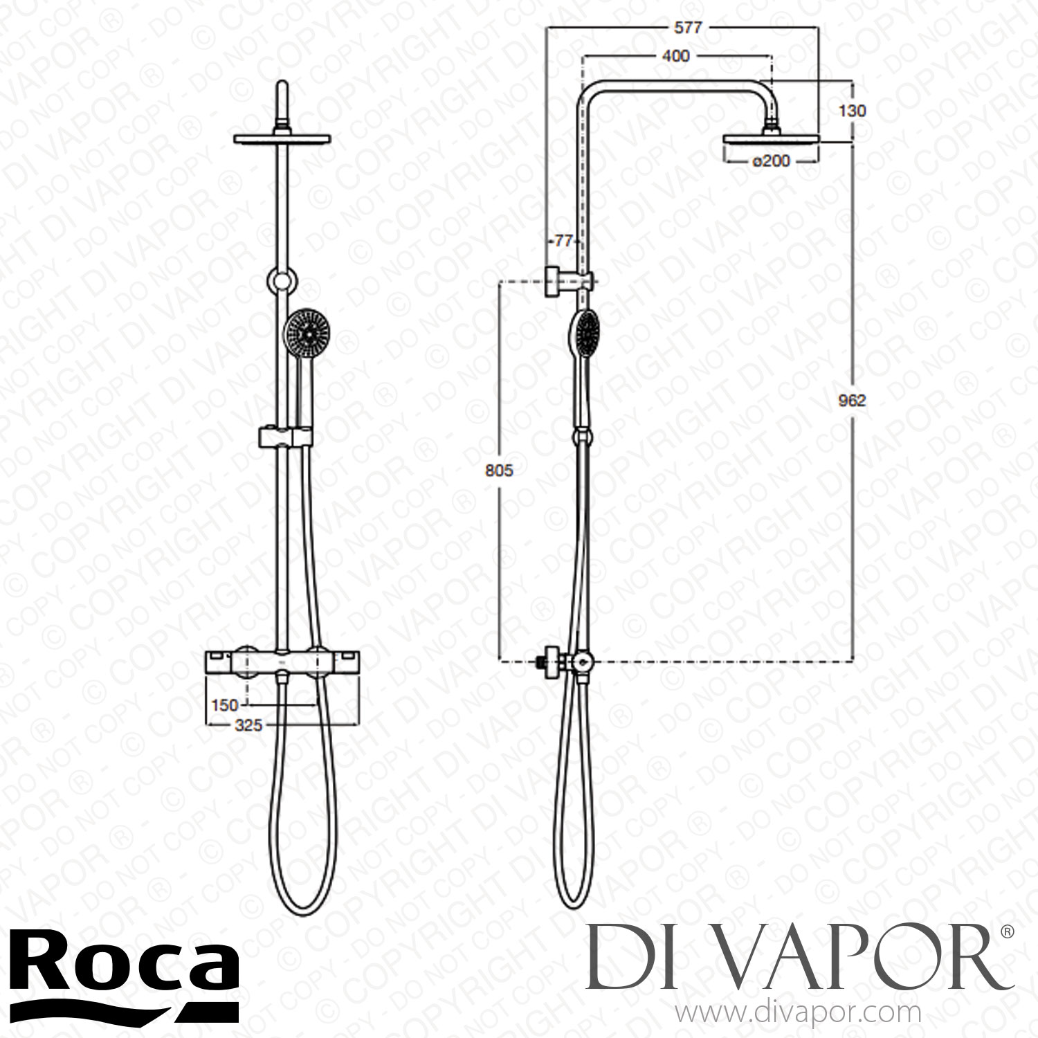 Roca Thermostatic Shower Column (A5A9F18NB0) Spare Parts