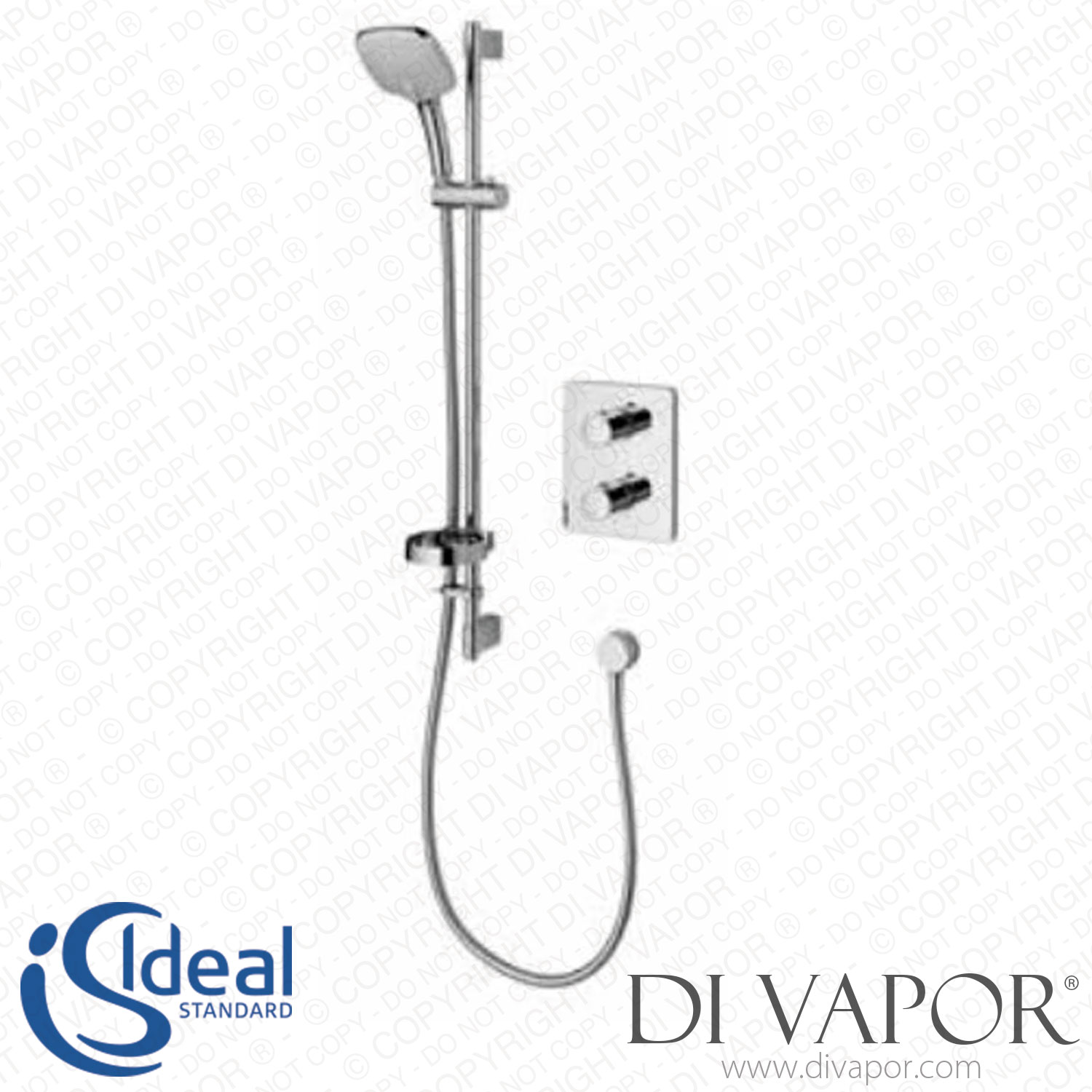 Ideal Standard Trevi A6103AA TT Rivage Thermostatic Built-In Shower Pack with Idealrain Cube Xl3 ...