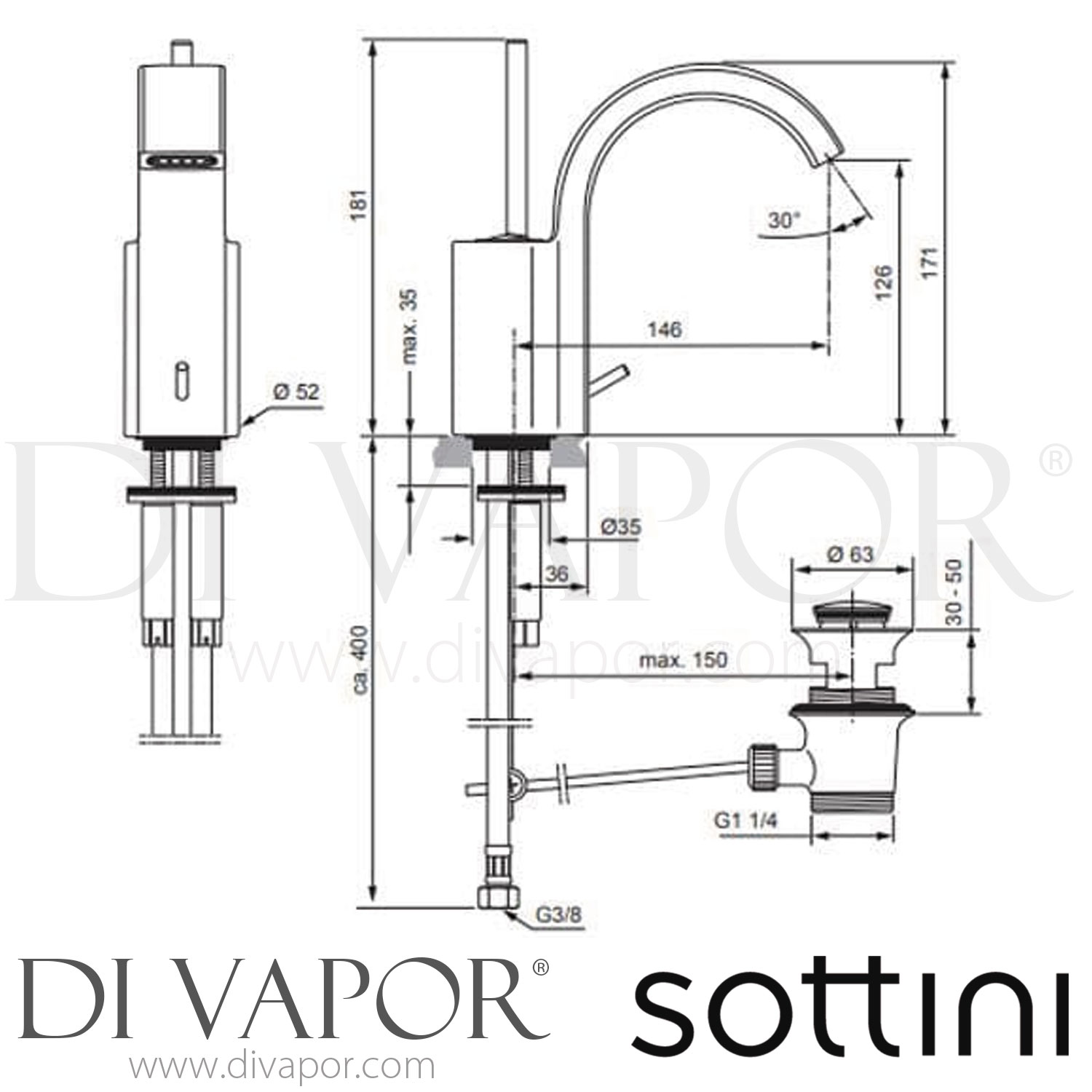 Sottini Mazaro Washbasin Mixer 1 Hole Single Lever Tap Spare Parts ...