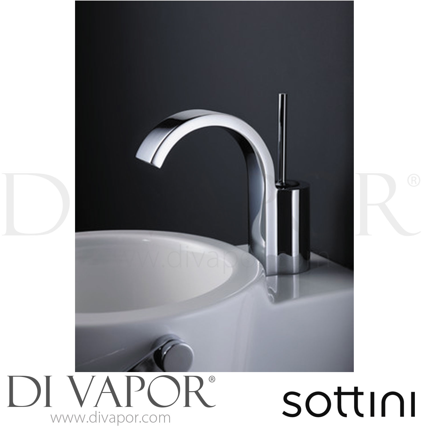 Sottini A6471AA Mazaro Basin Mixer Curved Spout No Pop-Up Waste Spare Parts