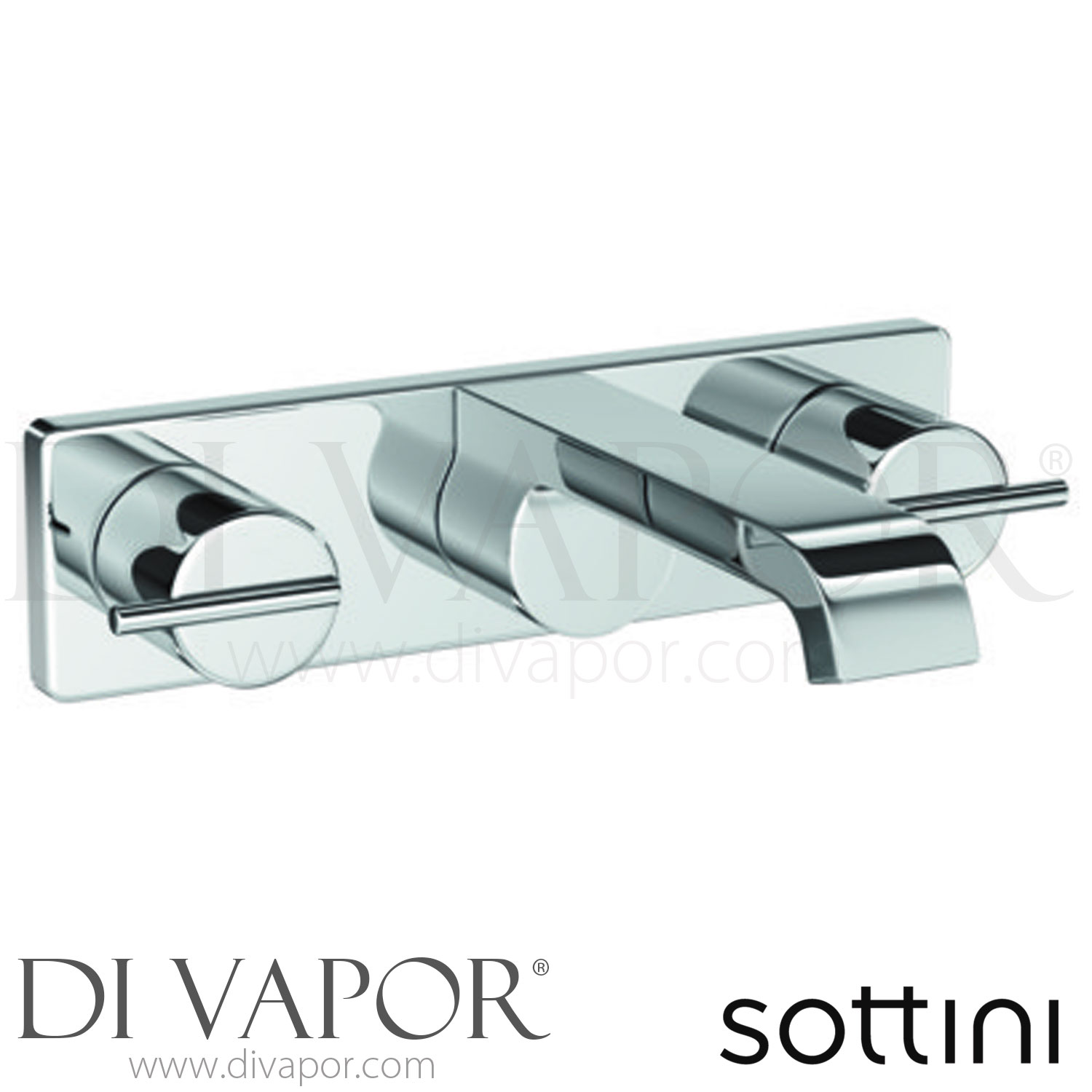 Sottini A6475AA Mazaro Built-In Wall Mounted Basin Mixer Dual Control ...