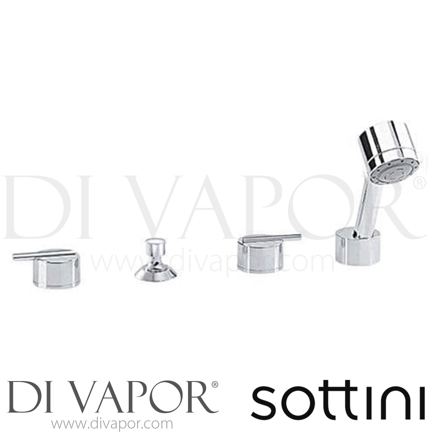 Sottini Mazaro Bath Shower Mixer 4 Hole Dual Control with Diverter No ...