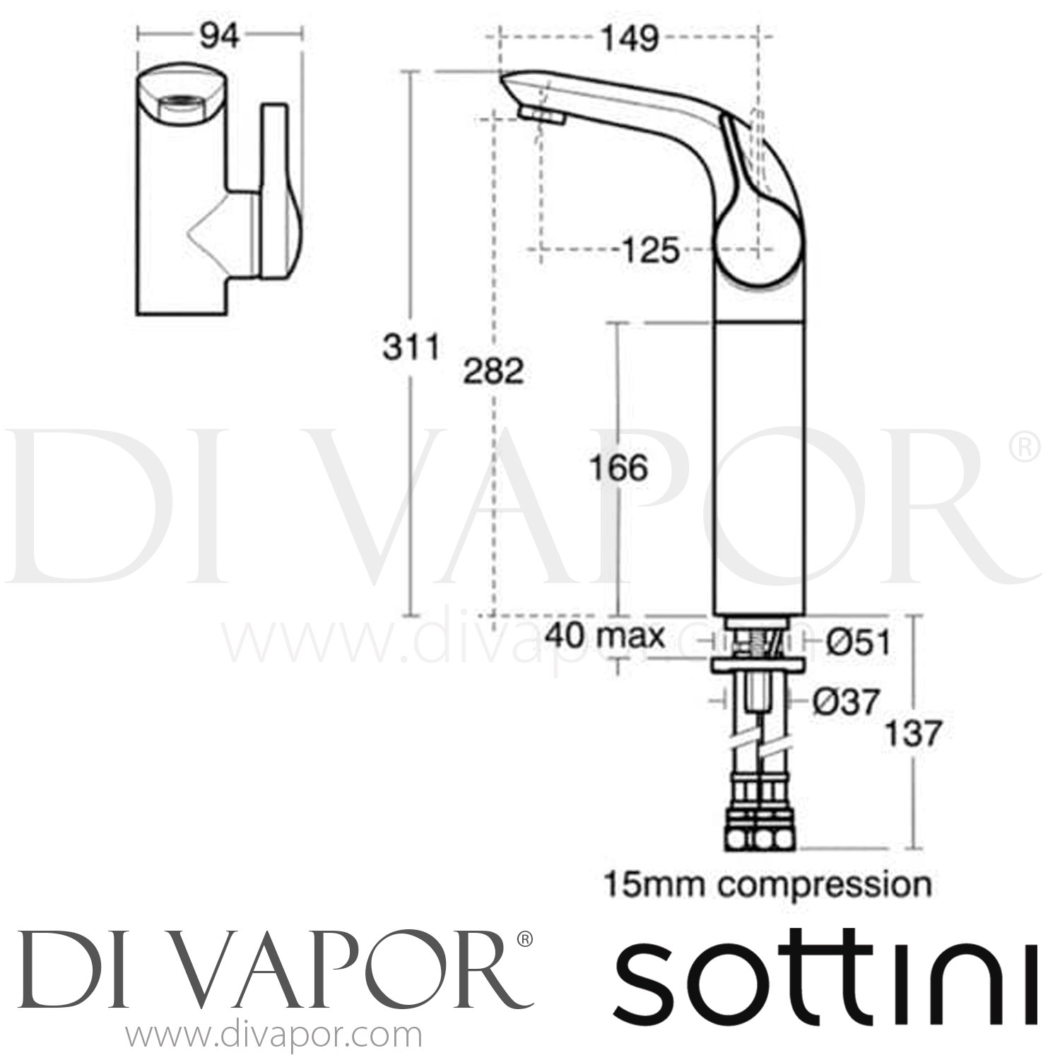 Sottini Paglia Single Lever 1 Hole Vessel Basin Mixer Tap Spare Parts ...