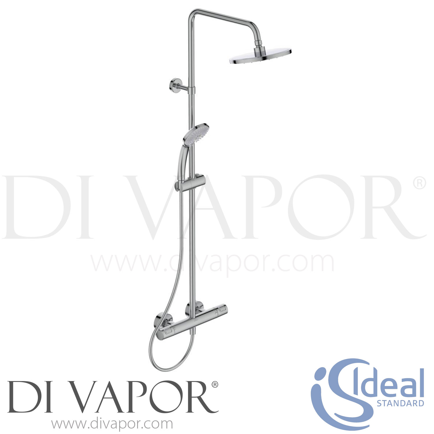 Ideal Standard A7209AA Ceratherm T25 Dual Shower Mixer with Fixed Head ...