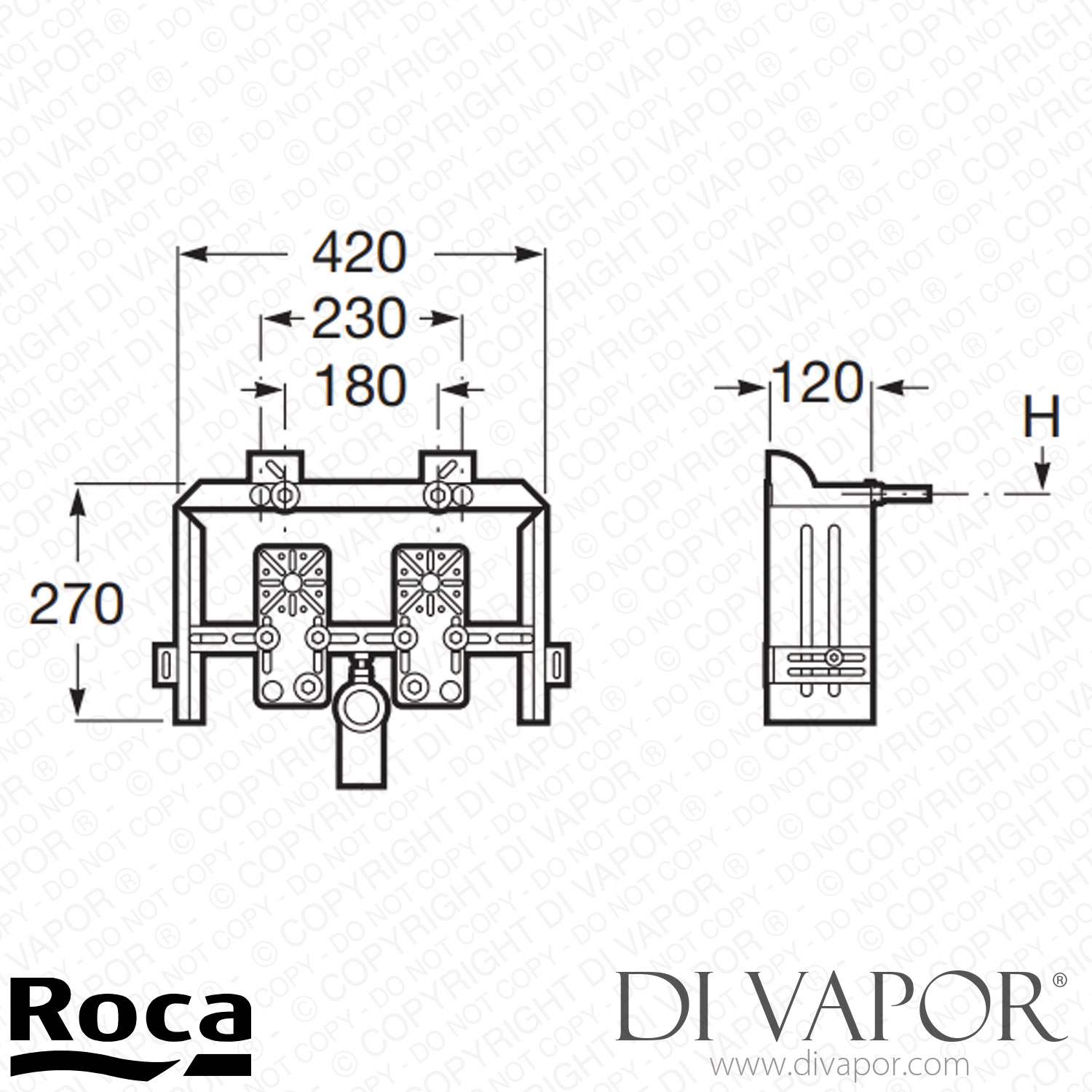 Roca BASIC BIDET - Concealed bracket for bidet (A890091100) Spare Parts