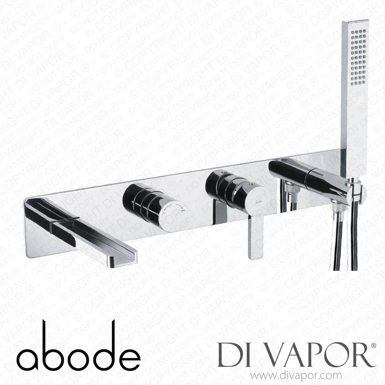 Abode AB4095 Modo Wall Mounted Bath Shower Mixer with Shower Handset ...