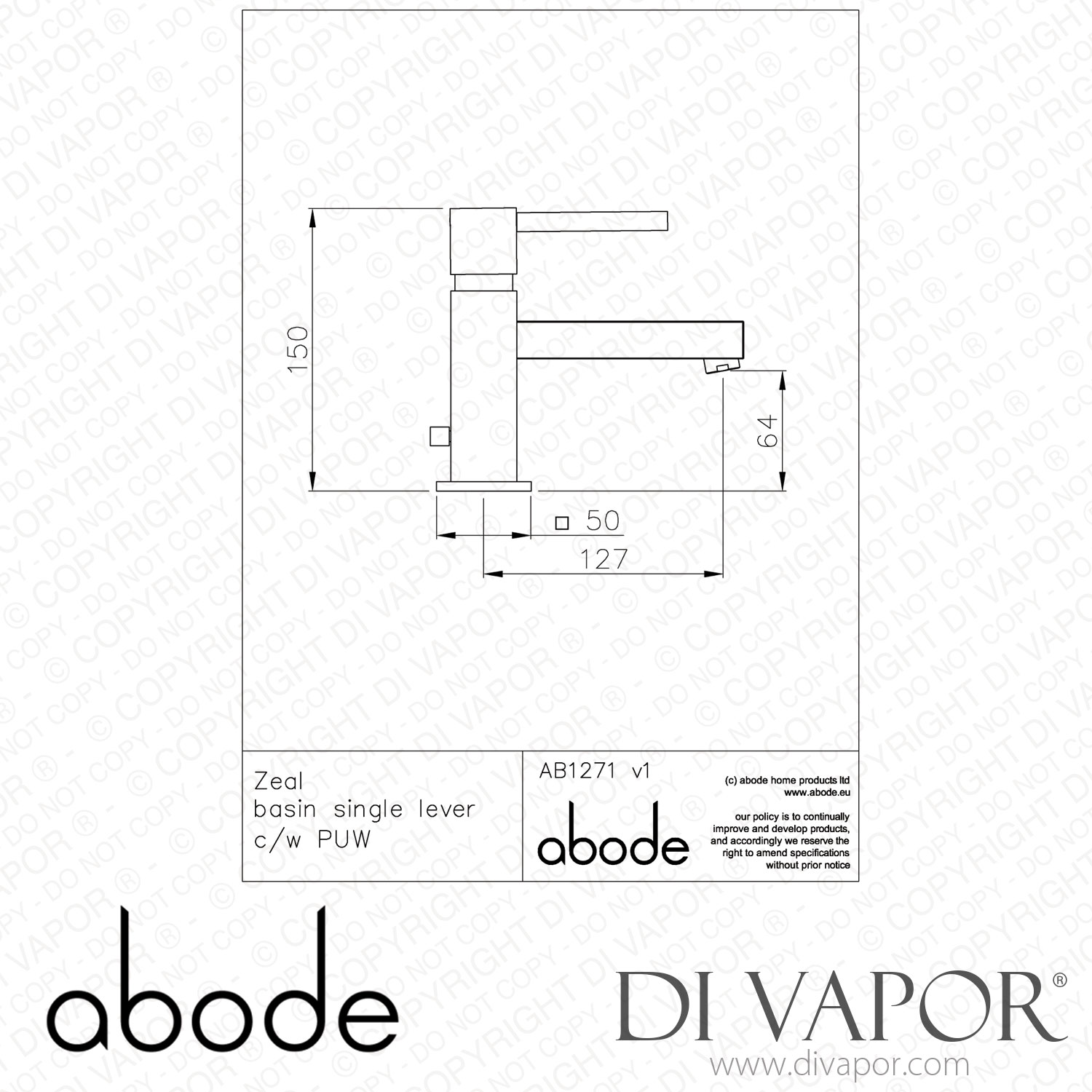 Abode AB4171 Cyclo Mini Basin Monobloc Mixer Spare Parts