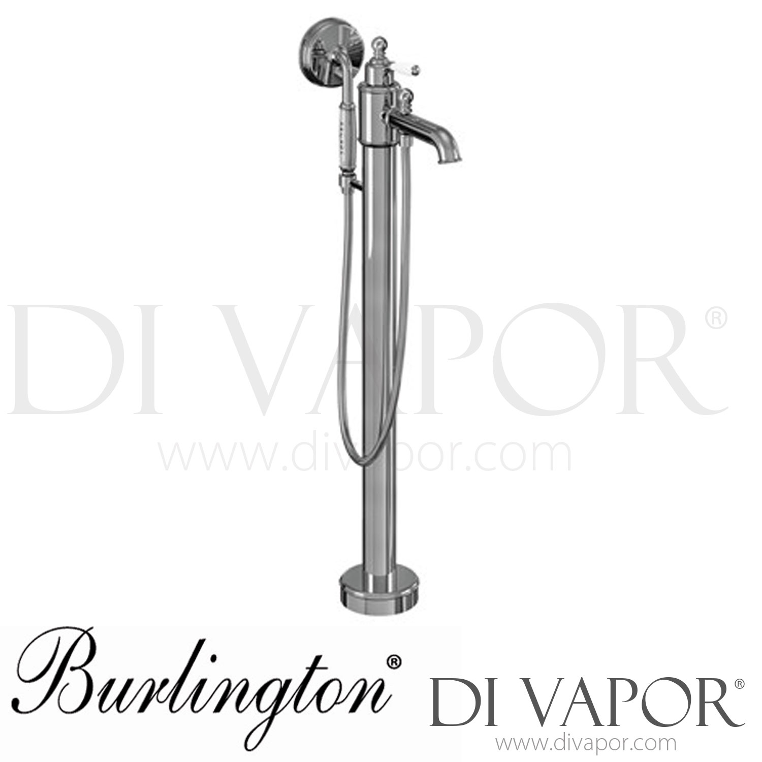 Burlington ABBL20N Arcade Floor Mounted Single Lever Bath Shower Filler ...