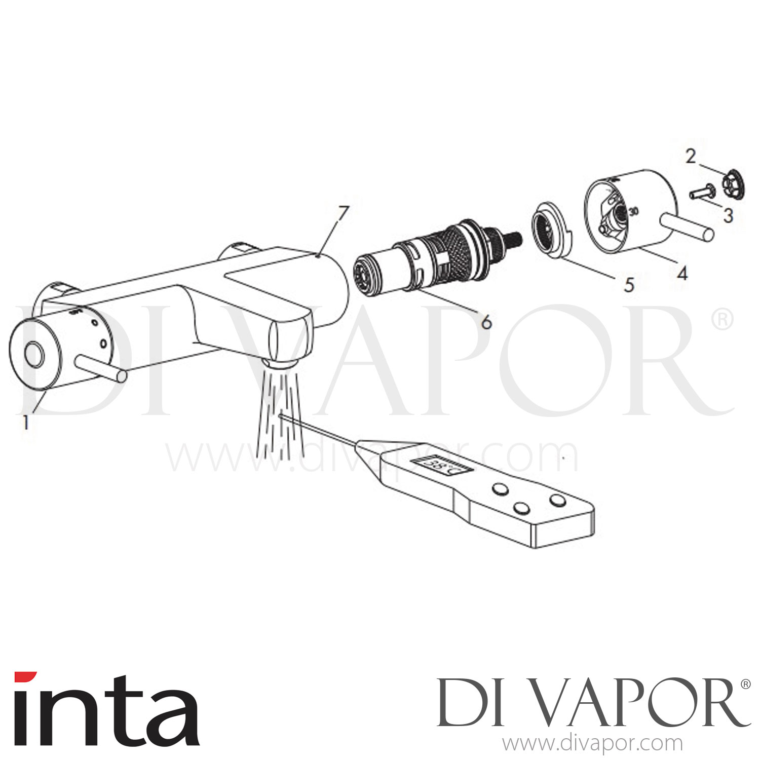 Inta AC50010CP Acura Thermostatic TMV3 Wall Mounted Bath Filler Spare Parts