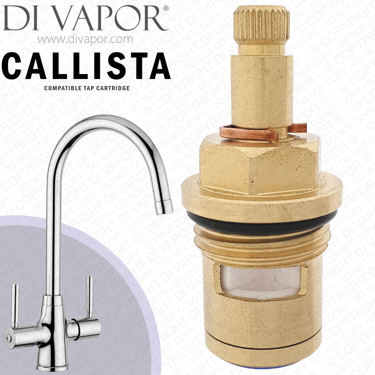 Abode Callista ACT2001 | ACT2002 Kitchen Tap Cold Cartridge 28 Splines ...