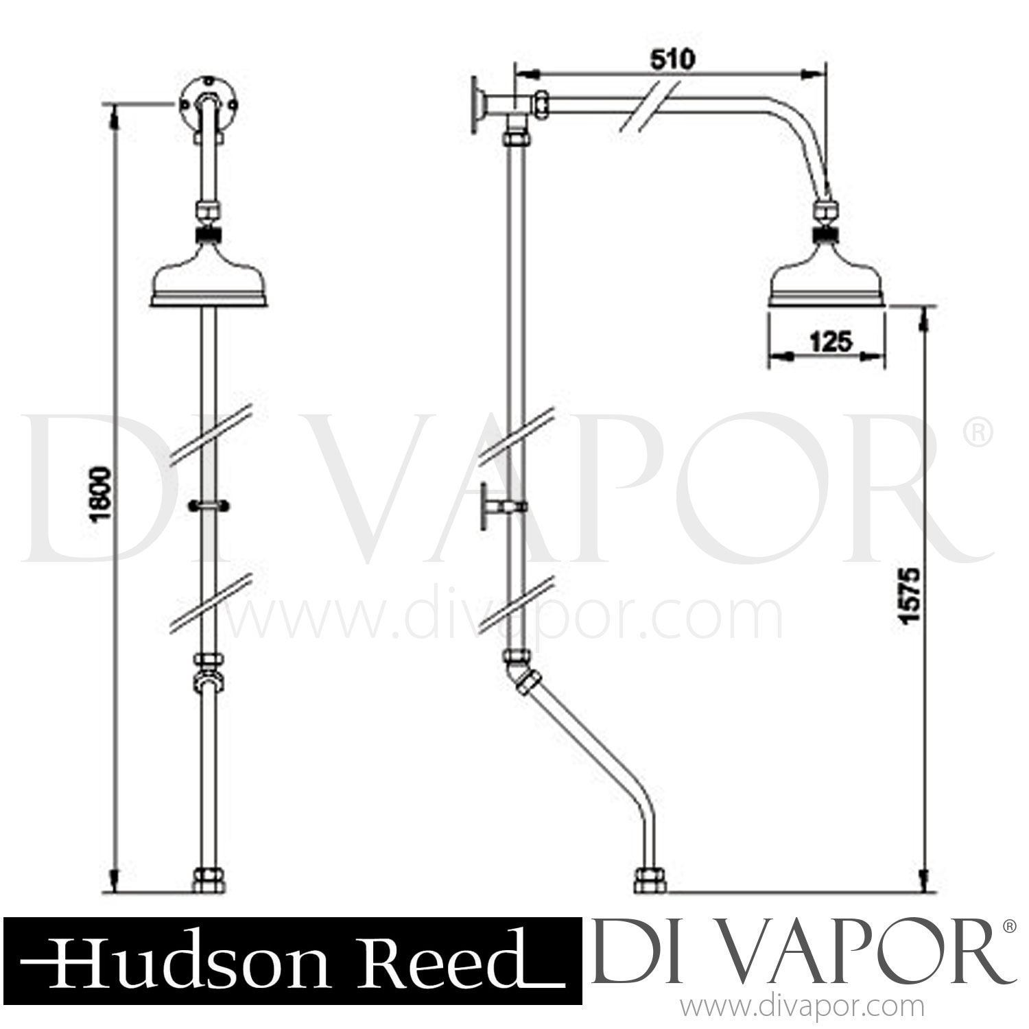 Ultra Traditional Edwardian York Bath Shower Mixer & Rigid Riser Kit ...