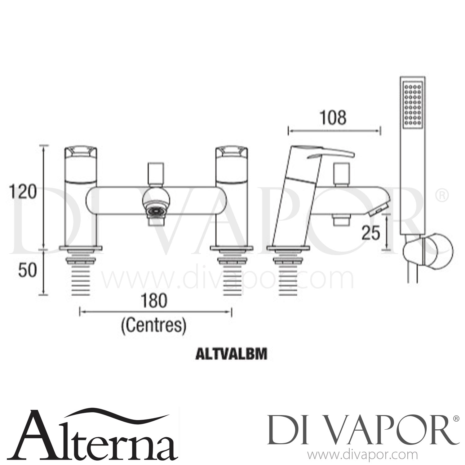 Alterna ALTVALBM Valenza Bath Shower Mixer Spare Parts