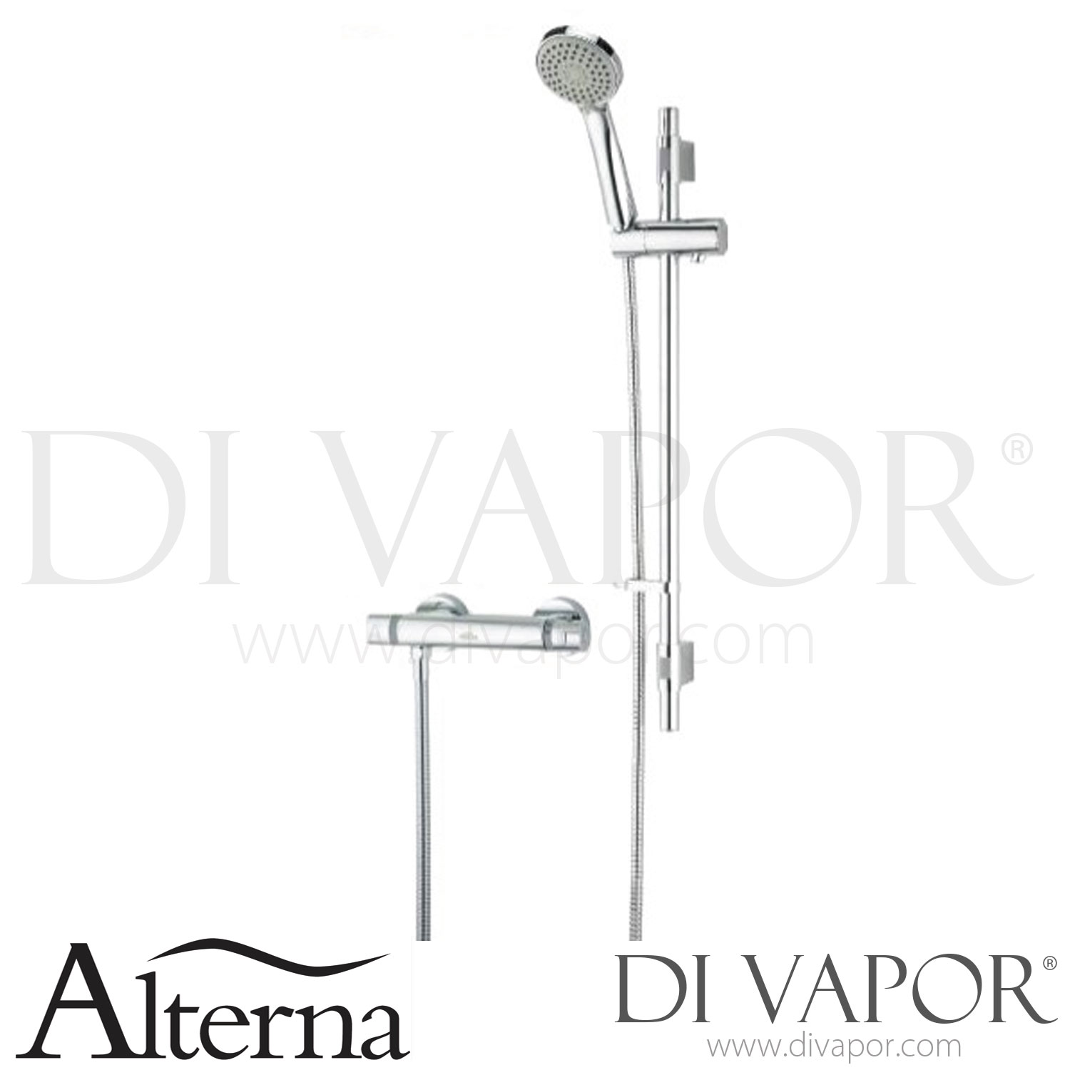 Alterna ALTVERTH Verano Thermostatic Bar Valve with Adjustable Riser ...