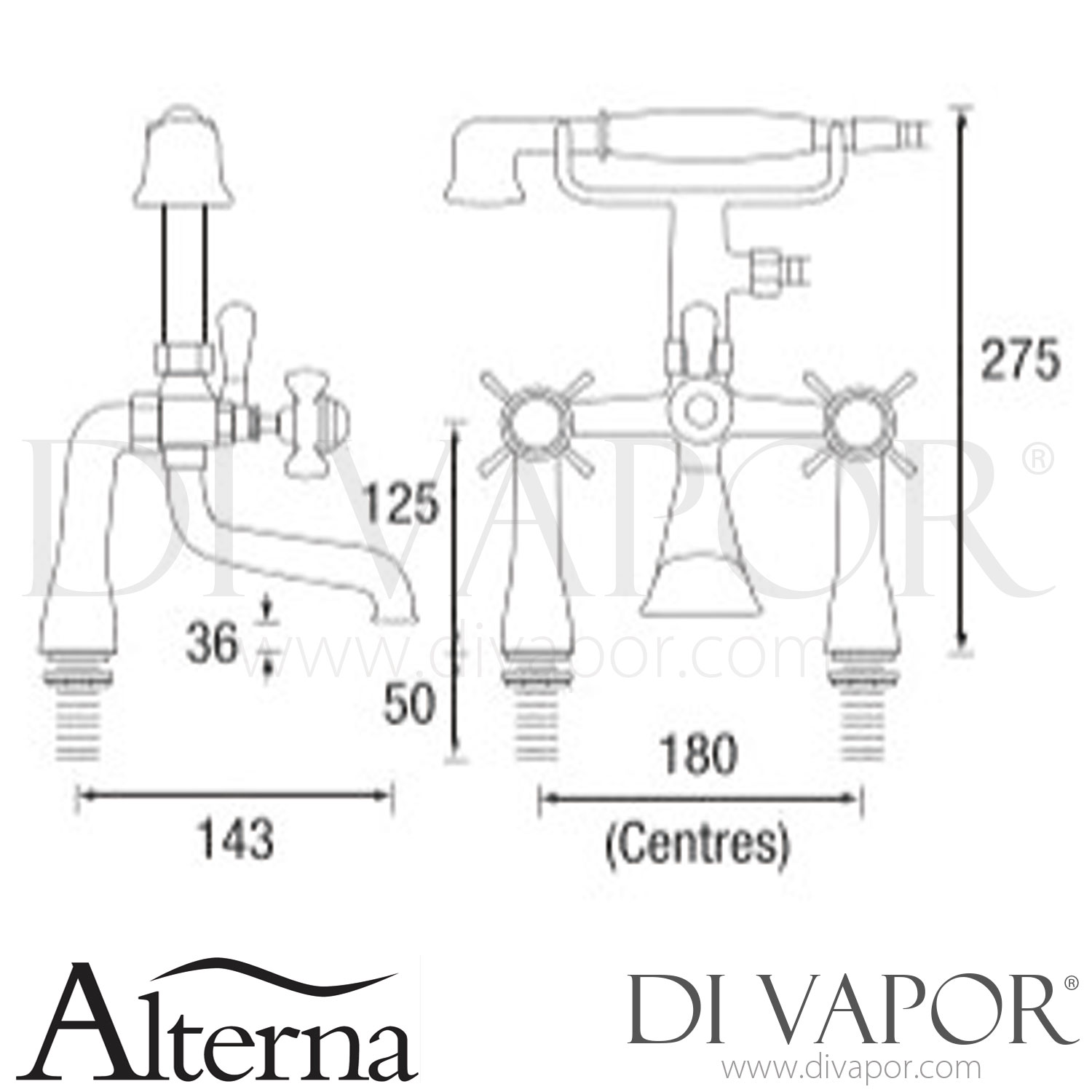 Alterna ALTVRBSM Verona Bath Shower Mixer Spare Parts