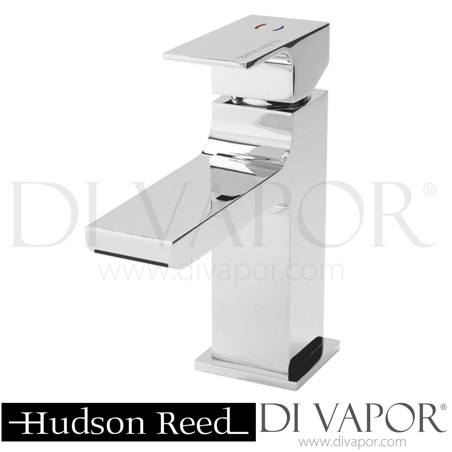 Hudson Reed ART315 Art Square Waterfall Mono Basin Mixer With push ...