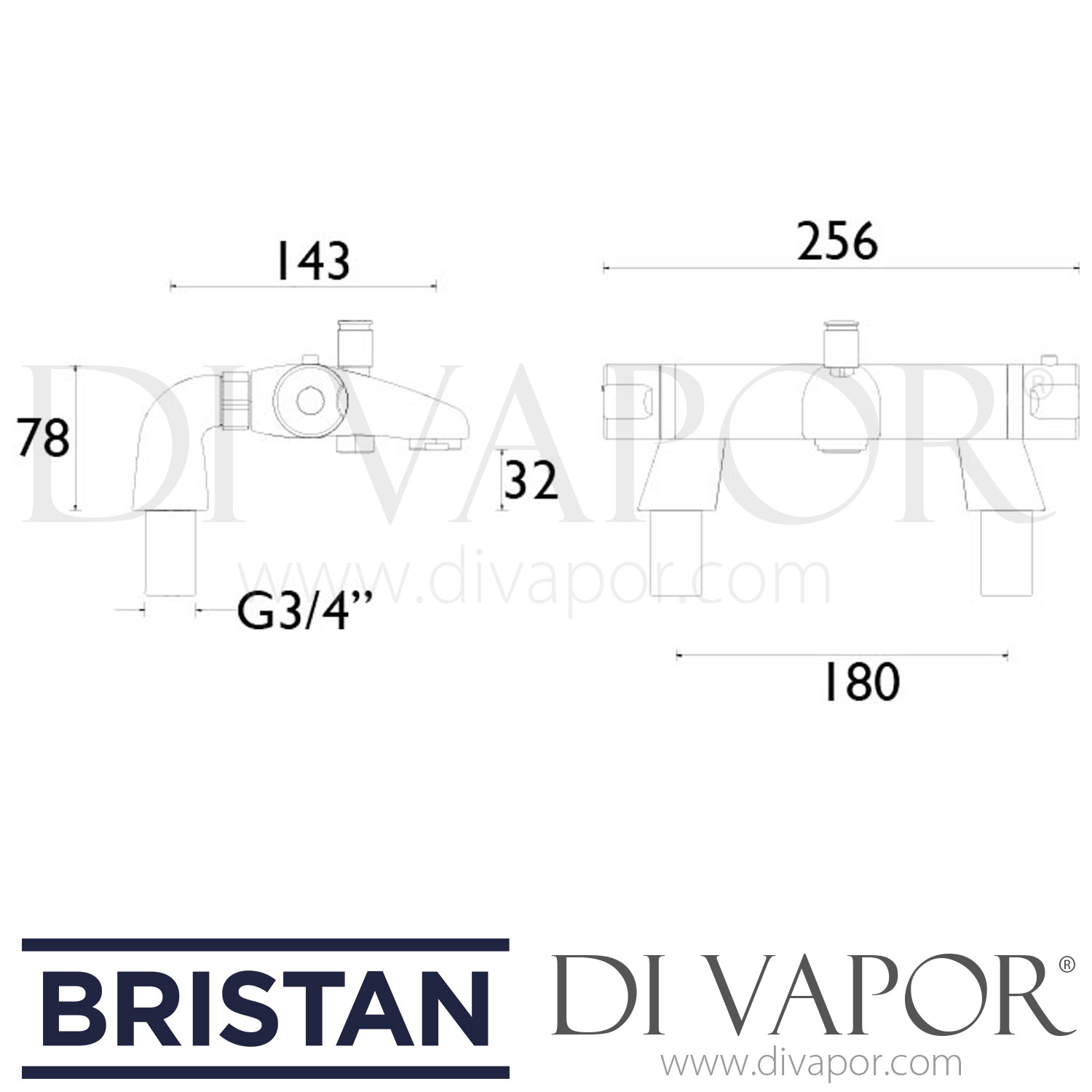 Bristan AS2 THBSM C Assure Thermostatic TMV2 Bath Shower Mixer