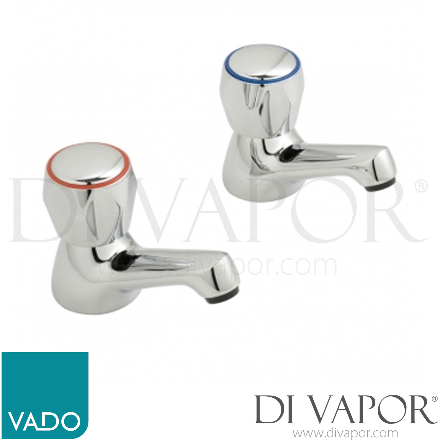 VADO AST-106/CD-C/P Astra Contract Basin Taps Pillar Tap Deck Mounted ...
