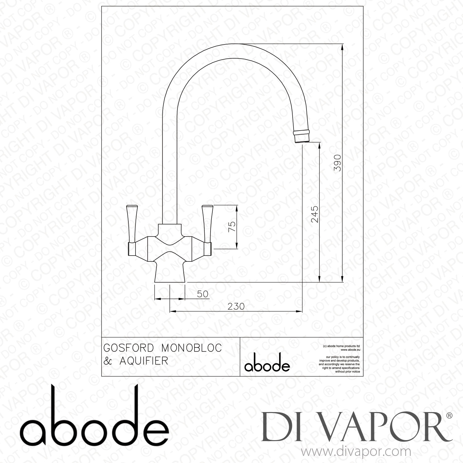 Abode AT1019 Gosford Monobloc in Chrome Spare Parts