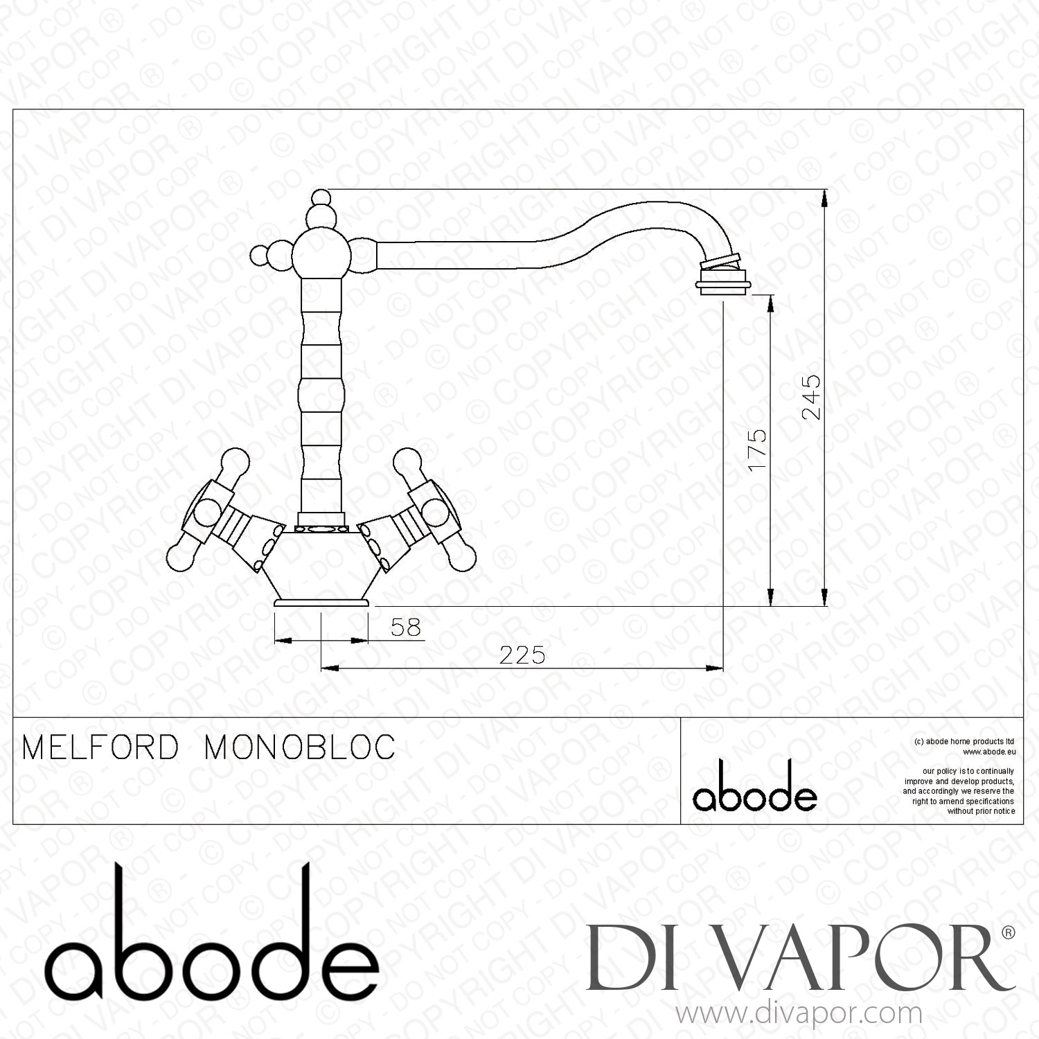 Abode AT1041 Melford Monobloc in Chrome Spare Parts