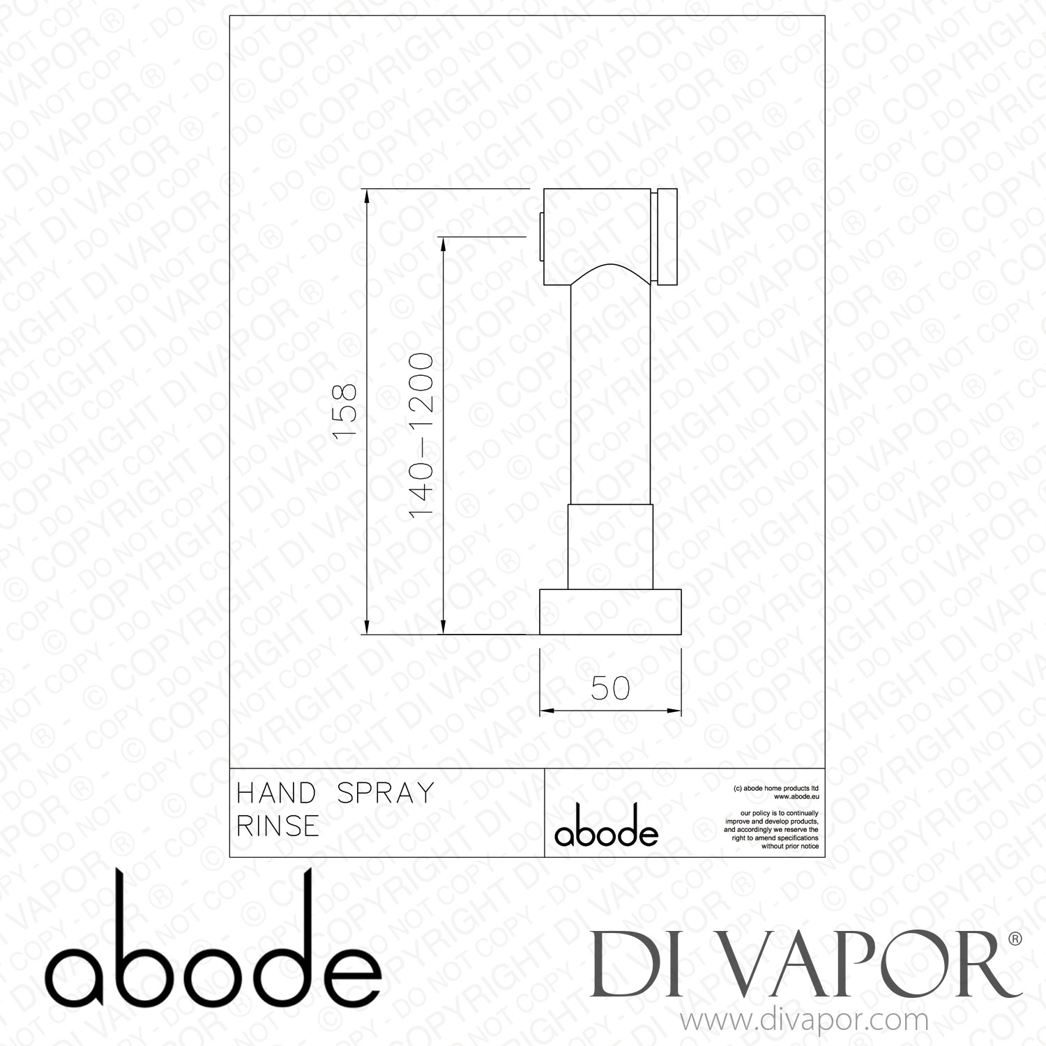Abode AT1100 Handspray Rinse in Chrome Spare Parts