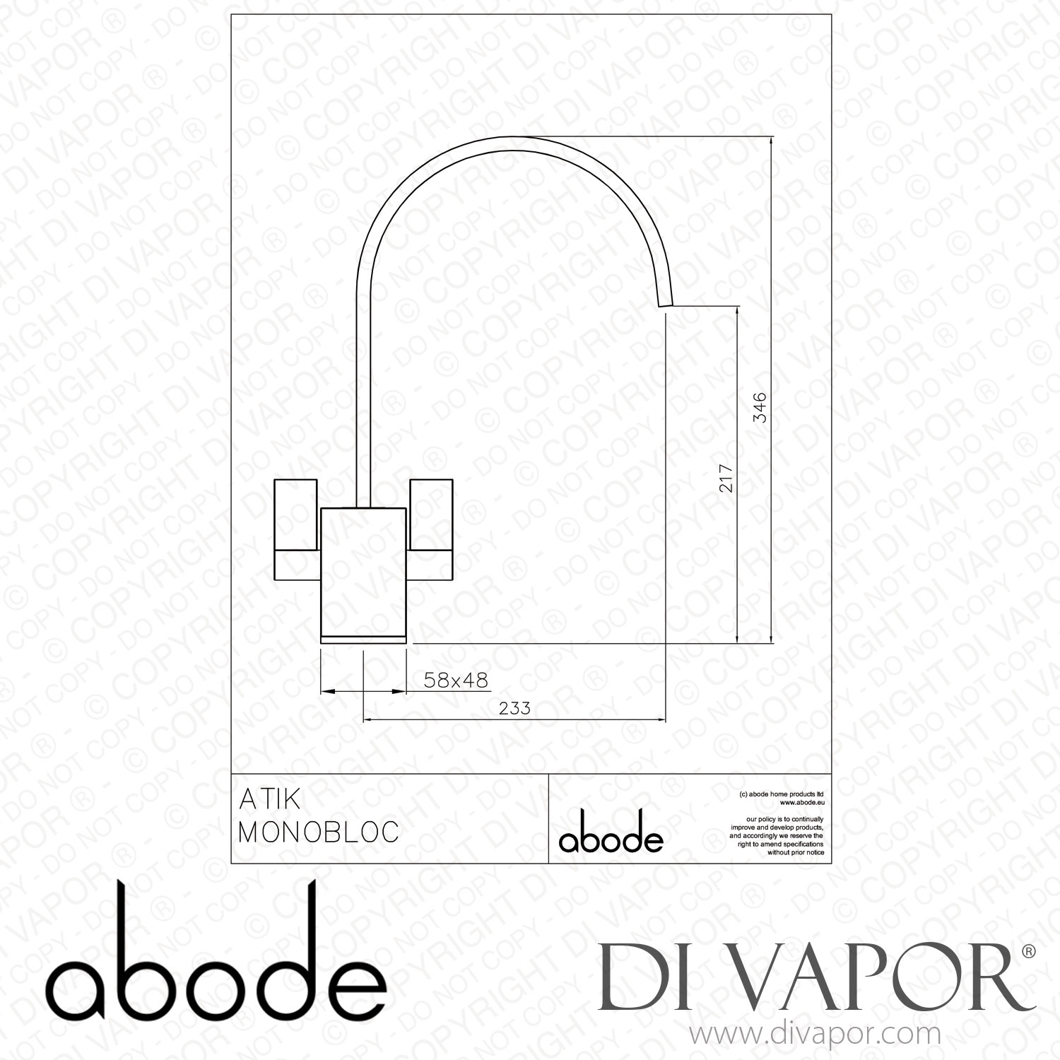 Abode AT1148 Atik Monobloc in Chrome Spare Parts