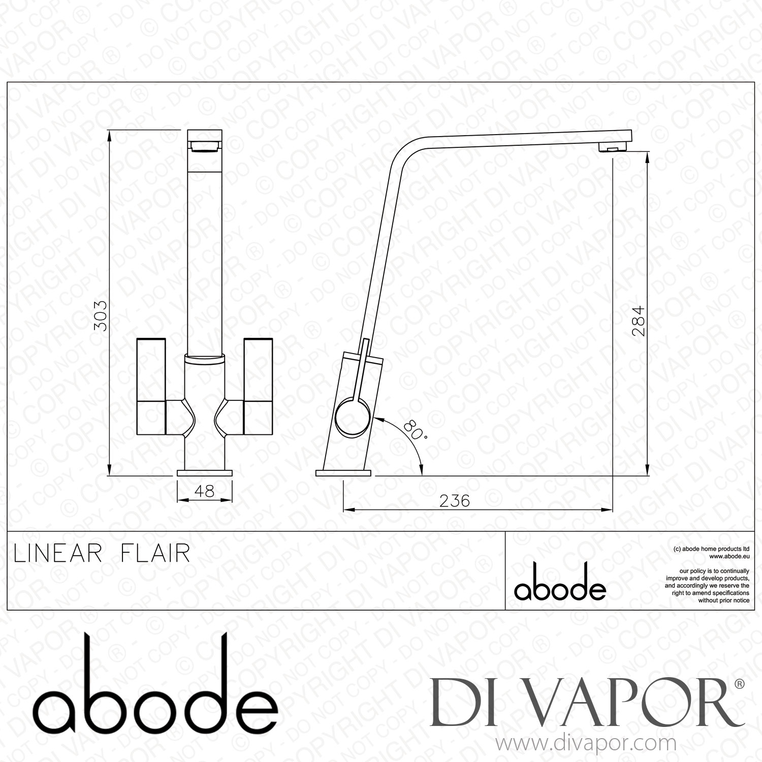 Abode AT1220 Linear Flair Monobloc in Chrome Spare Parts