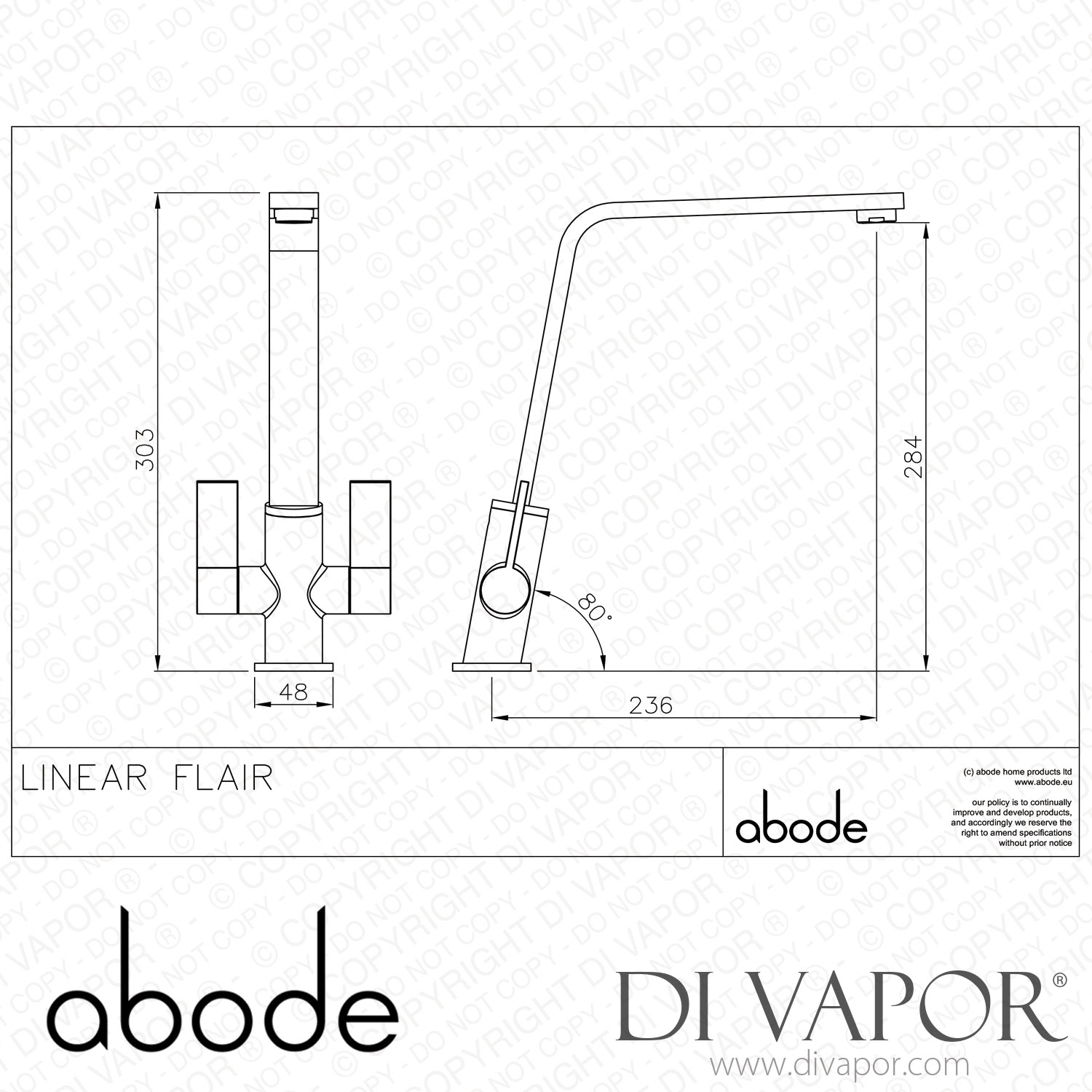 Abode At1221 Linear Flair Monobloc In Brushed Nickel Spare Parts