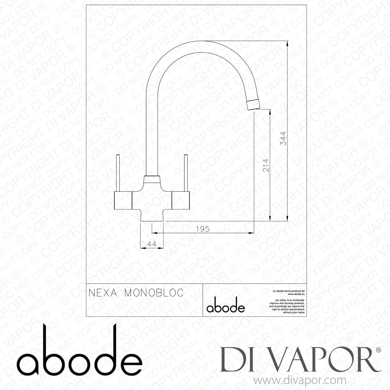 Abode AT1222 Nexa Monobloc in Chrome Spare Parts