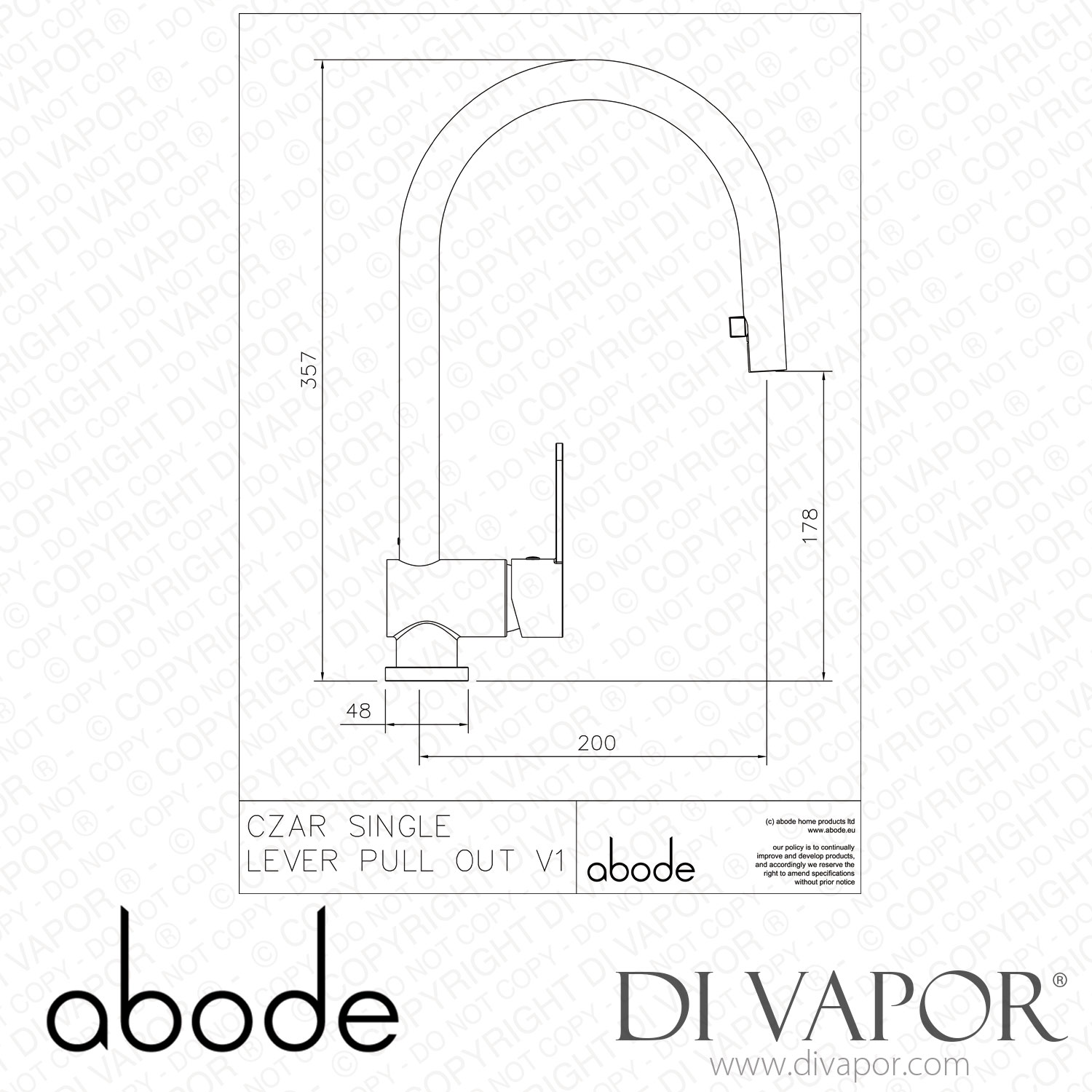 Abode AT1240 Czar Single Lever Pull Out in Chrome Spare Parts