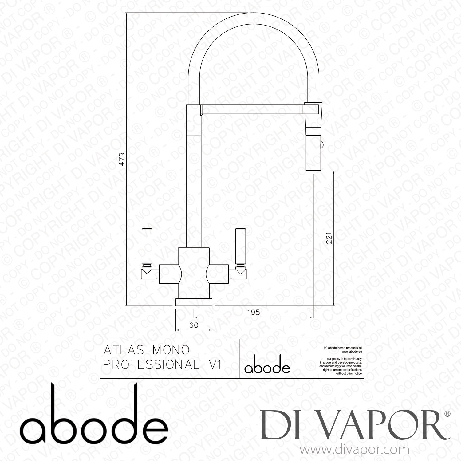 Abode AT1247 Atlas Professional in Chrome Spare Parts
