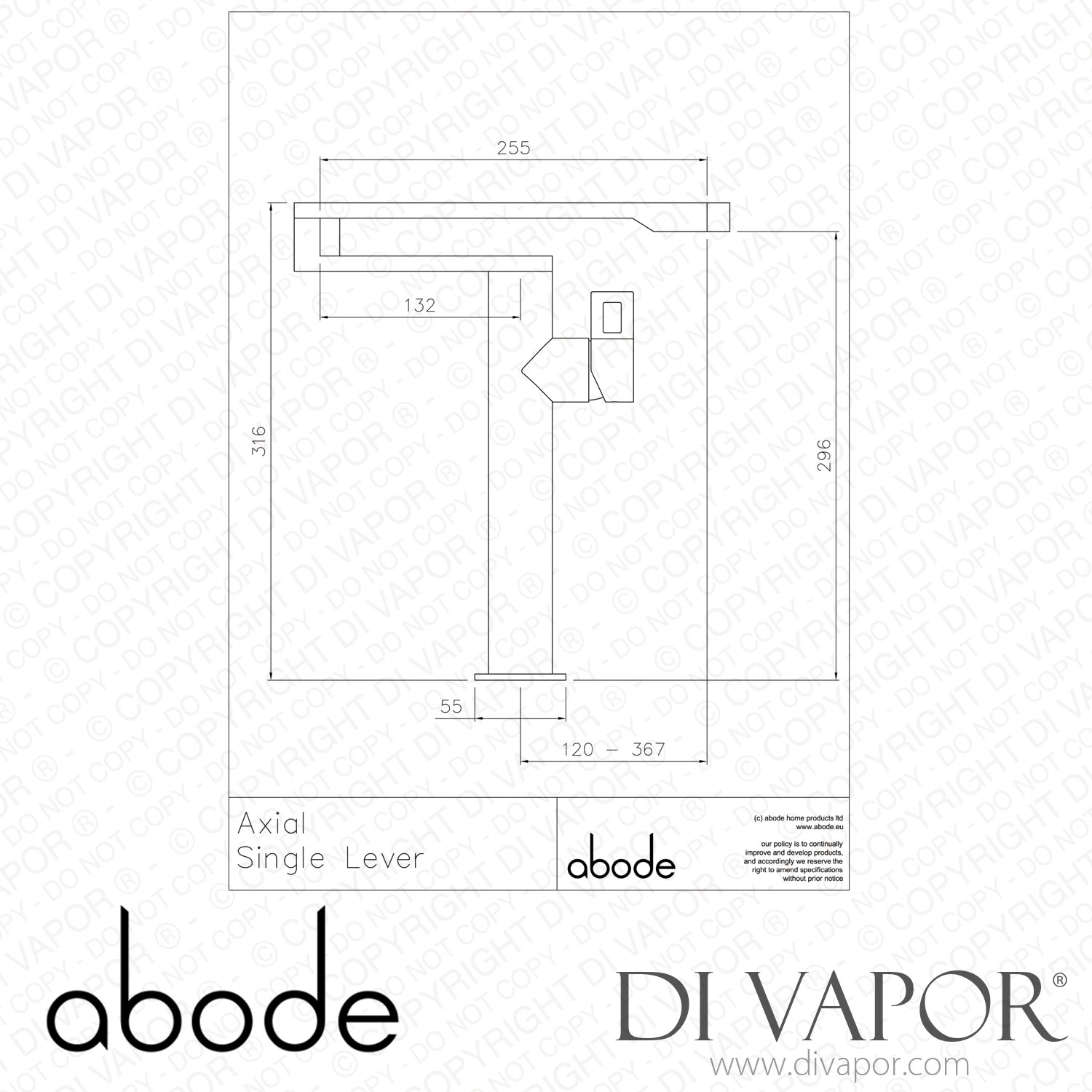 Abode AT2078 Axial Pot Filler in Stainless Steel Spare Parts
