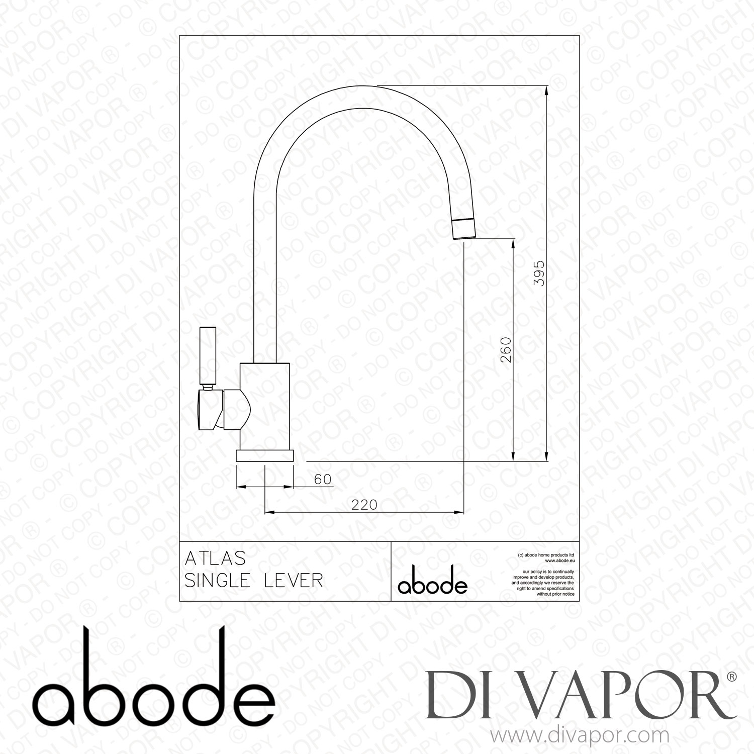 Abode AT2102 Atlas Single Lever in Brushed Brass Spare Parts