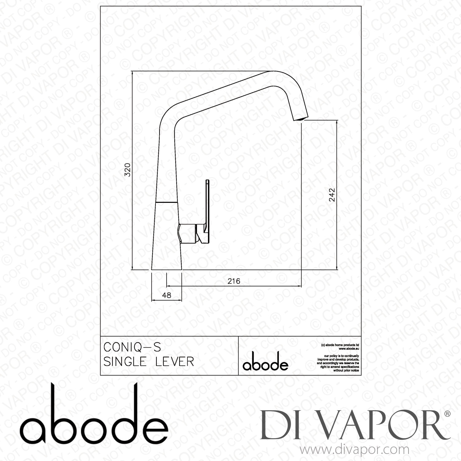 Abode AT2113 Coniq S Single Lever in Black Nickel Spare Parts