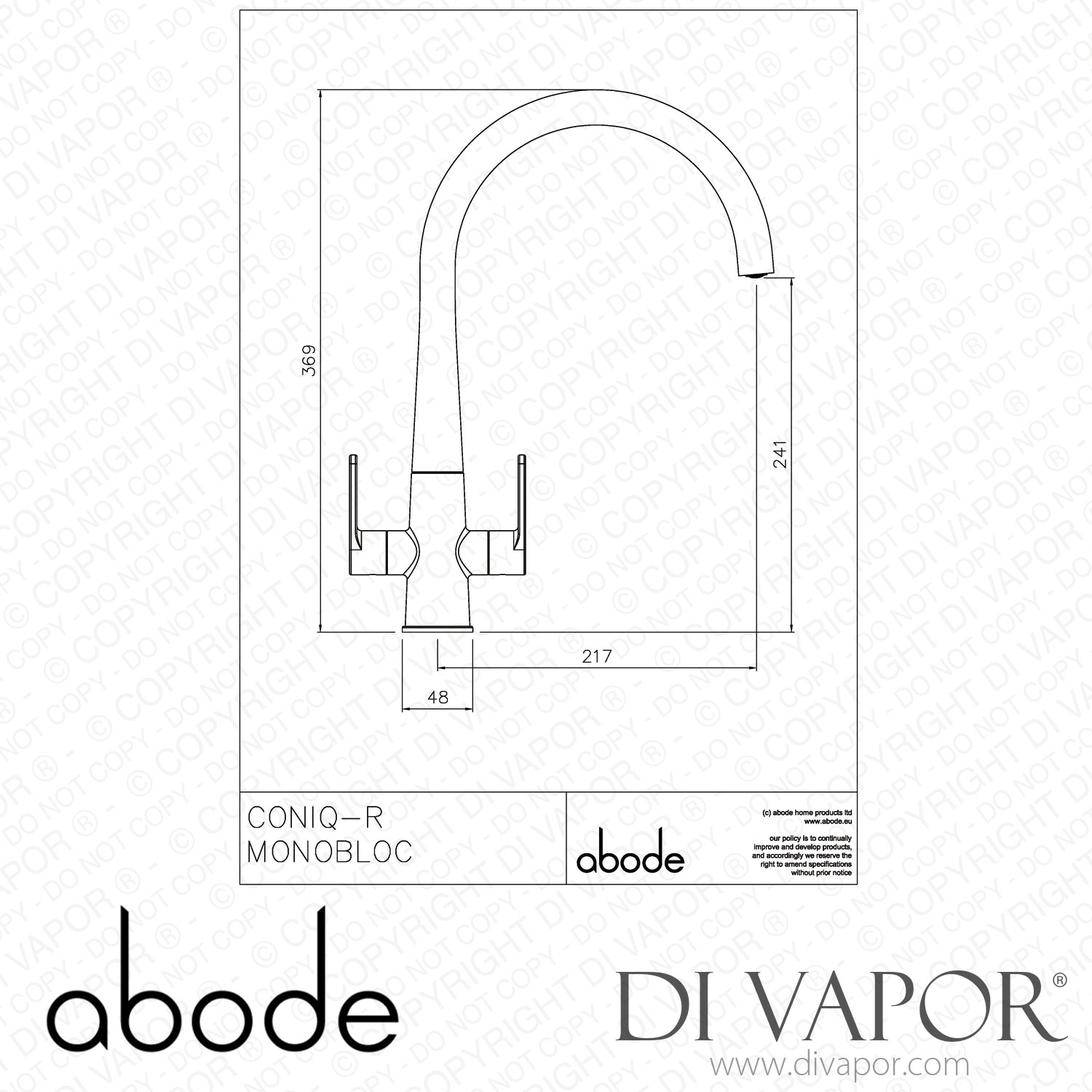 Abode AT2123 Coniq R Monobloc in Chrome Spare Parts