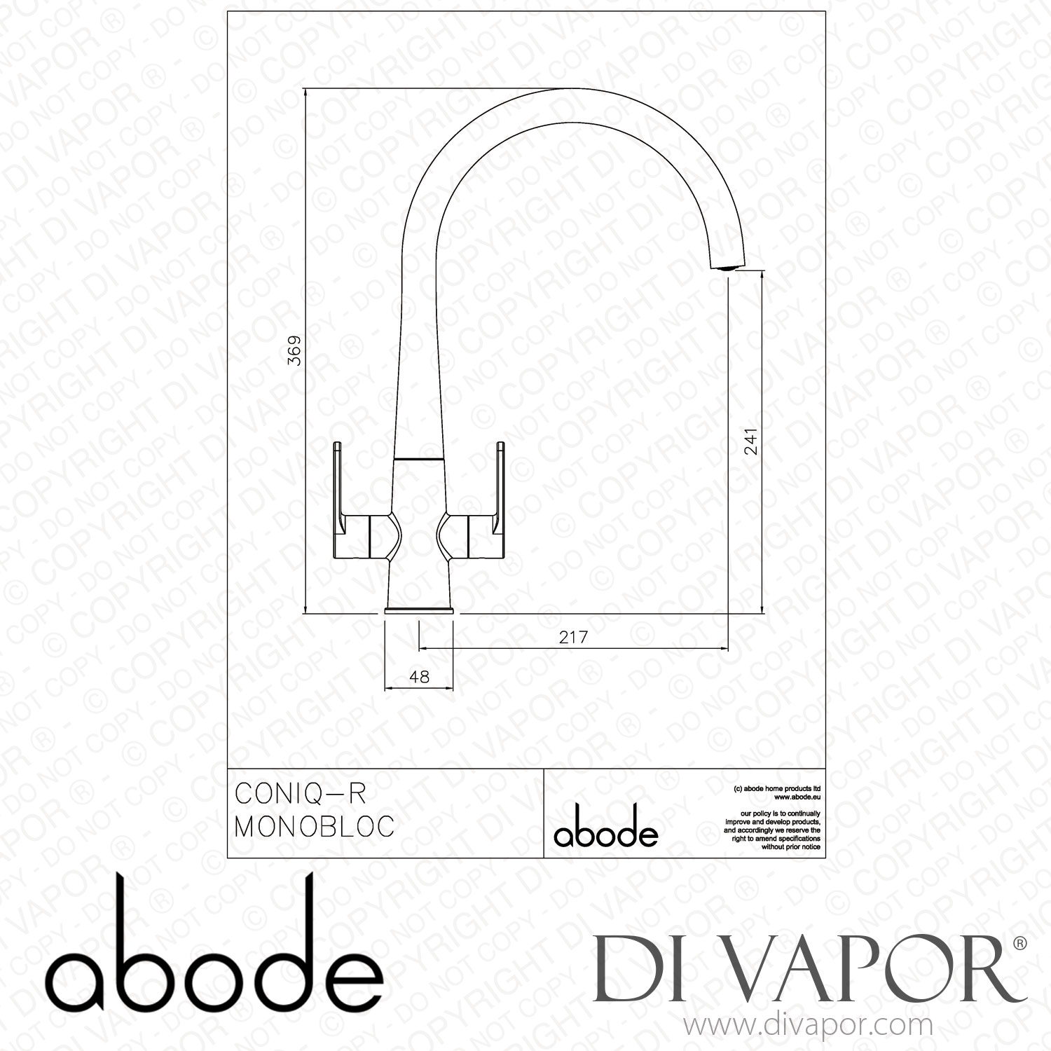 Abode AT2126 Coniq R Monobloc in Polished Copper Spare Parts