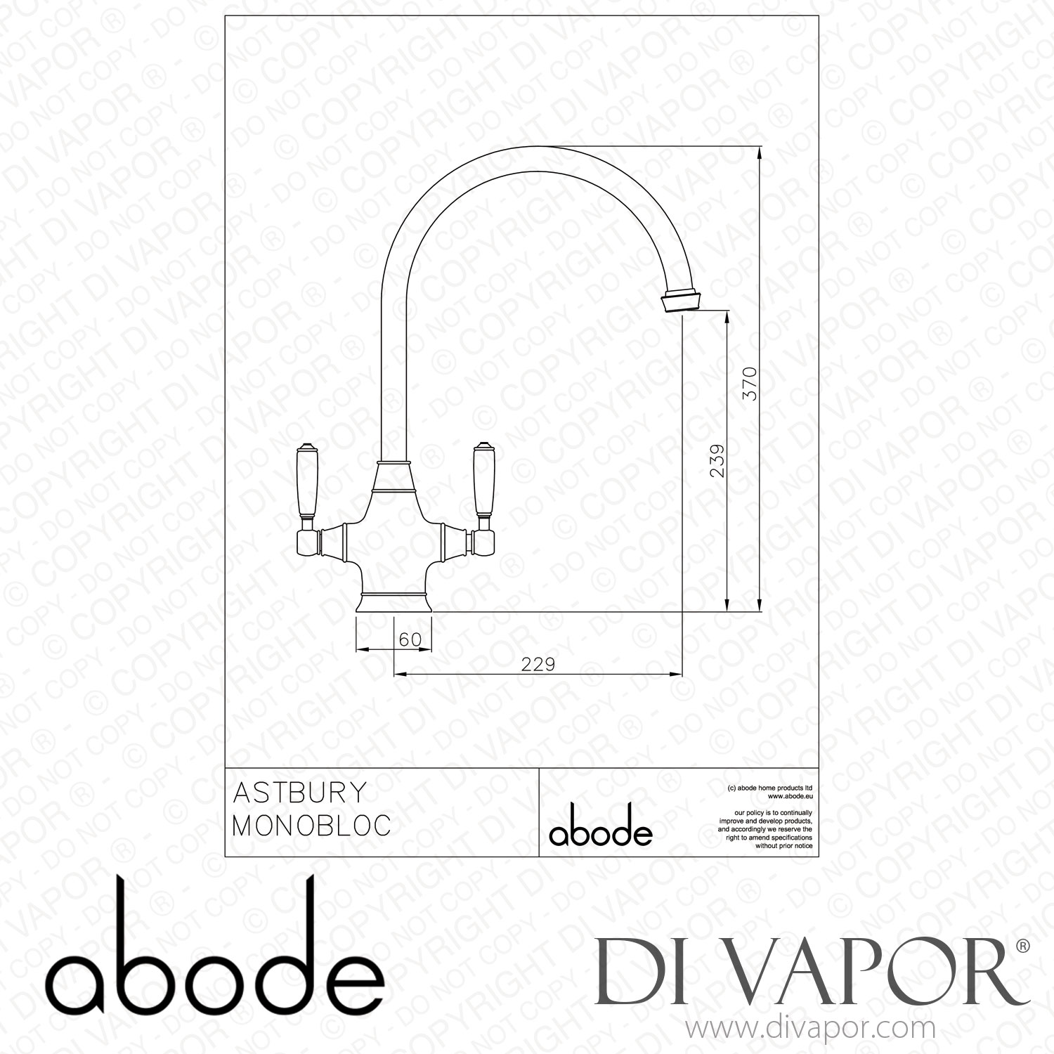 Abode AT3002 Astbury Monobloc in Pewter Spare Parts