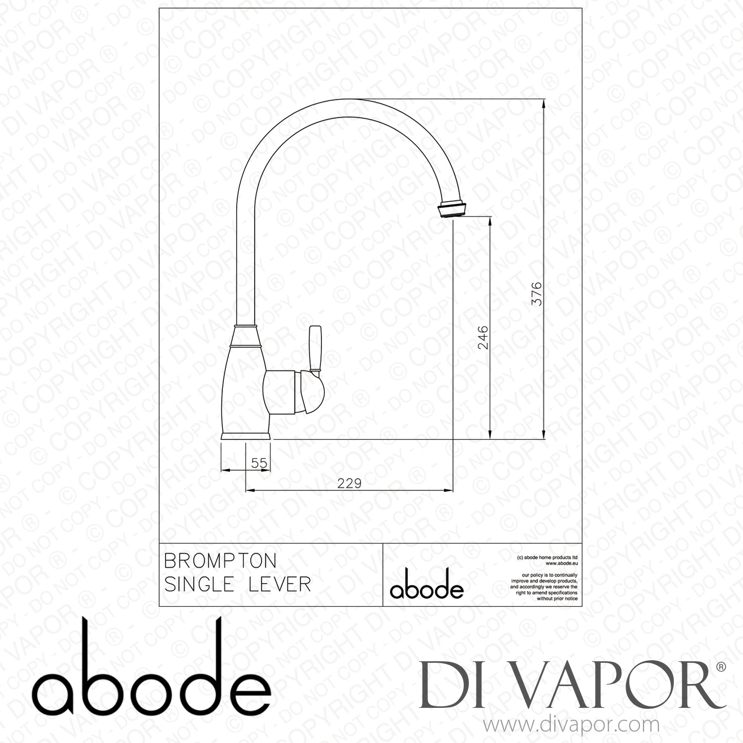 Abode AT3018 Brompton Single Lever in Pewter Spare Parts