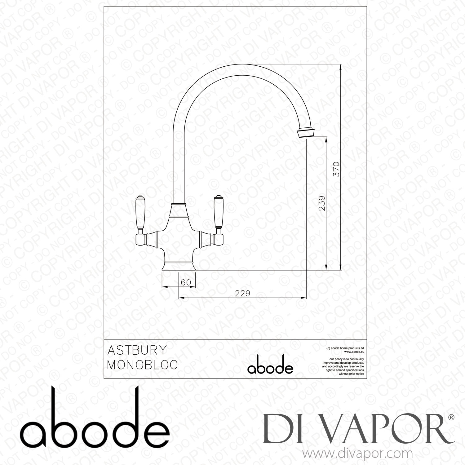 Abode AT3068 Astbury Monobloc in Forged Brass Spare Parts