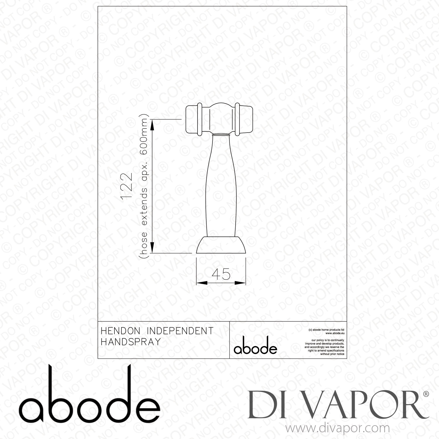Abode AT3103 Hendon Handspray in Century Copper Spare Parts