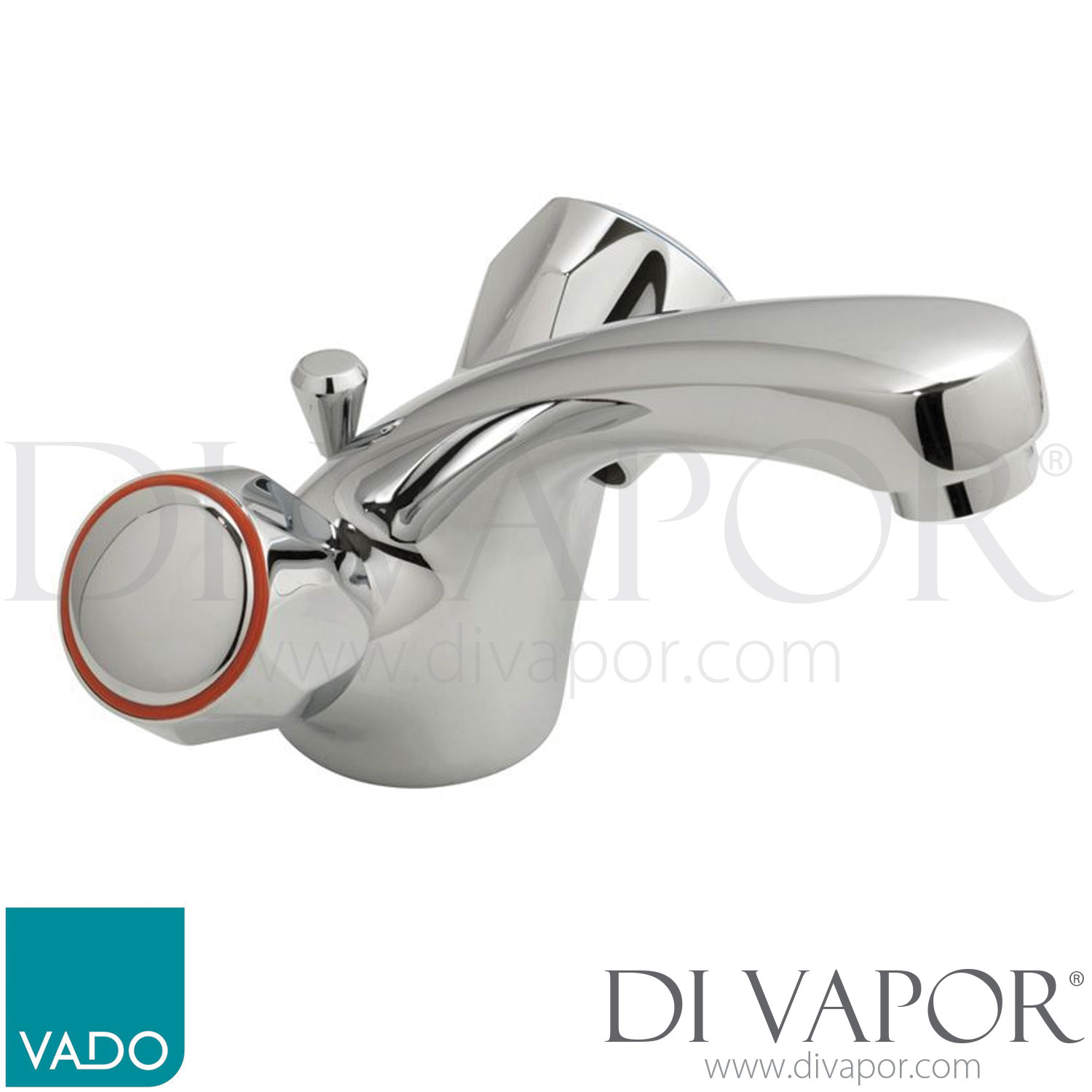 Vado AX-AST-100/CD-CP Astra Mono Basin Mixer CD Valve + Pop-Up Waste ...