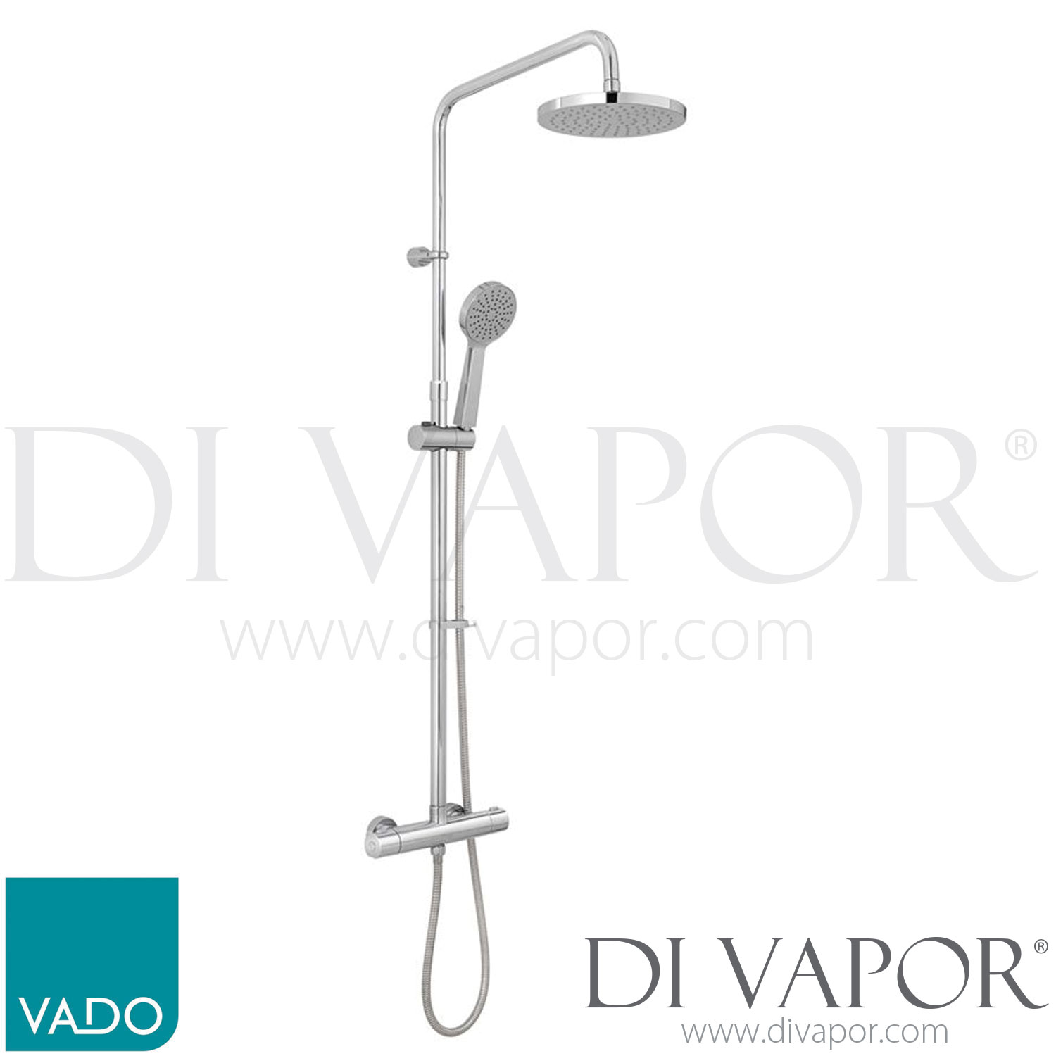 Vado AX-SIR-149T-RRK/B-CP Showering Solutions Sirkel Thermostatic ...