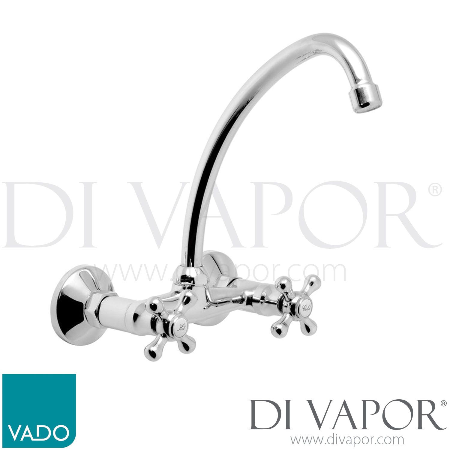 Vado AX-VIC-154G/CD-CP Showering Solutions Sirkel Wall Mounted Kitchen ...