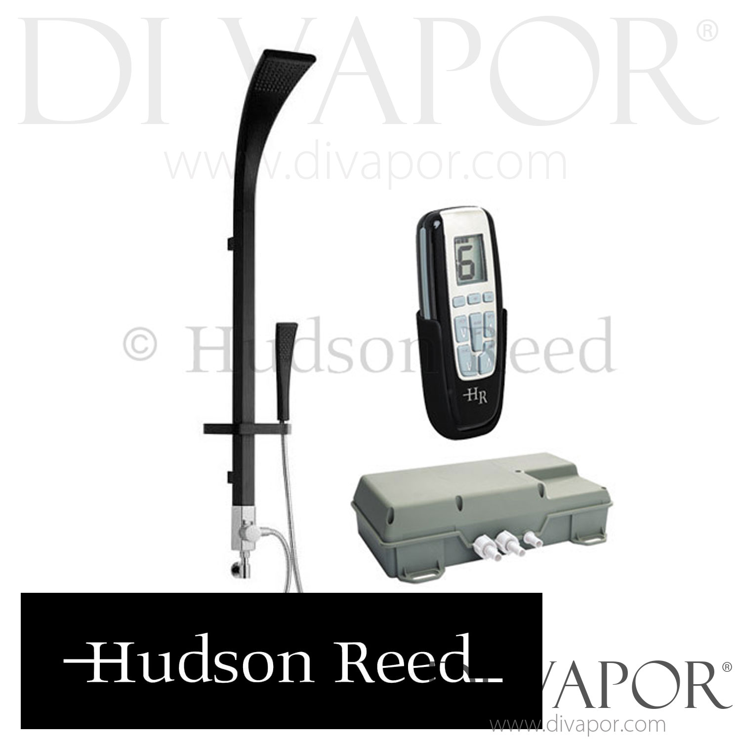 Hudson Reed Remote Digital Shower With Black Flare Shower Kit Spare Parts