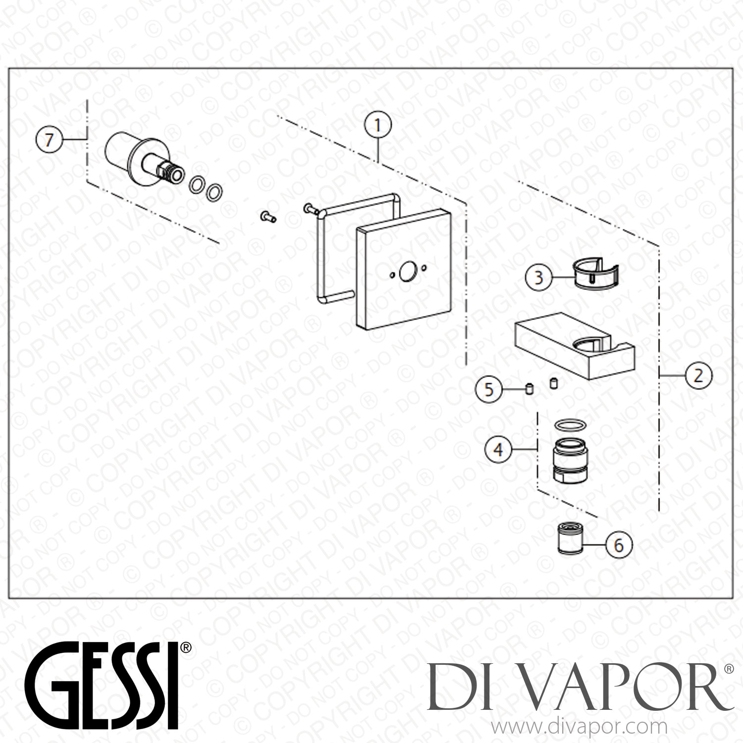 Gessi Handshower Hook With 1/2 Inch Connection Water Outlet (Art. 20161 ...