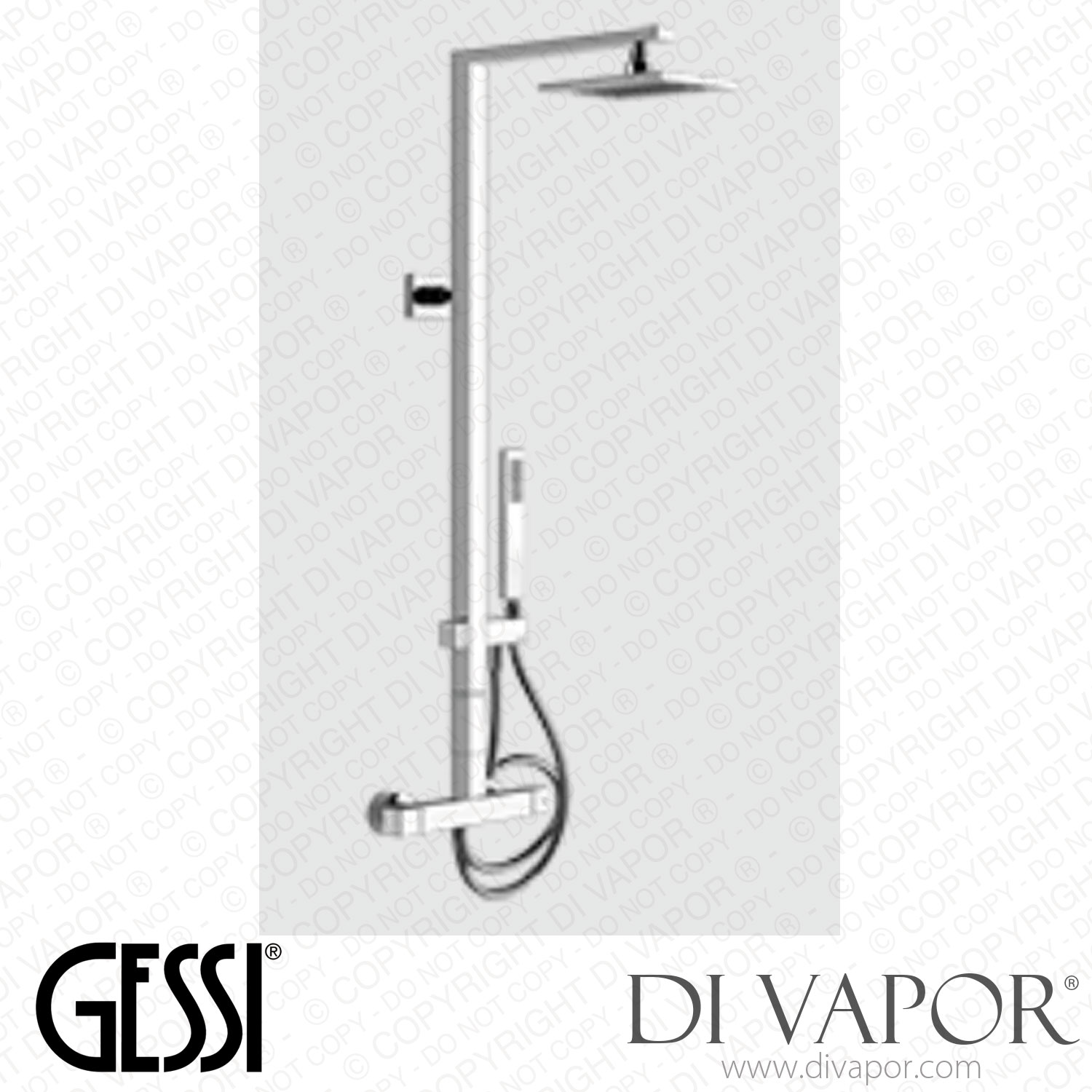 Gessi Wall-mounted Thermostatic Mixer With ?306 Showerhead, Automatic Bath/shower Diverter, 1,50 ...