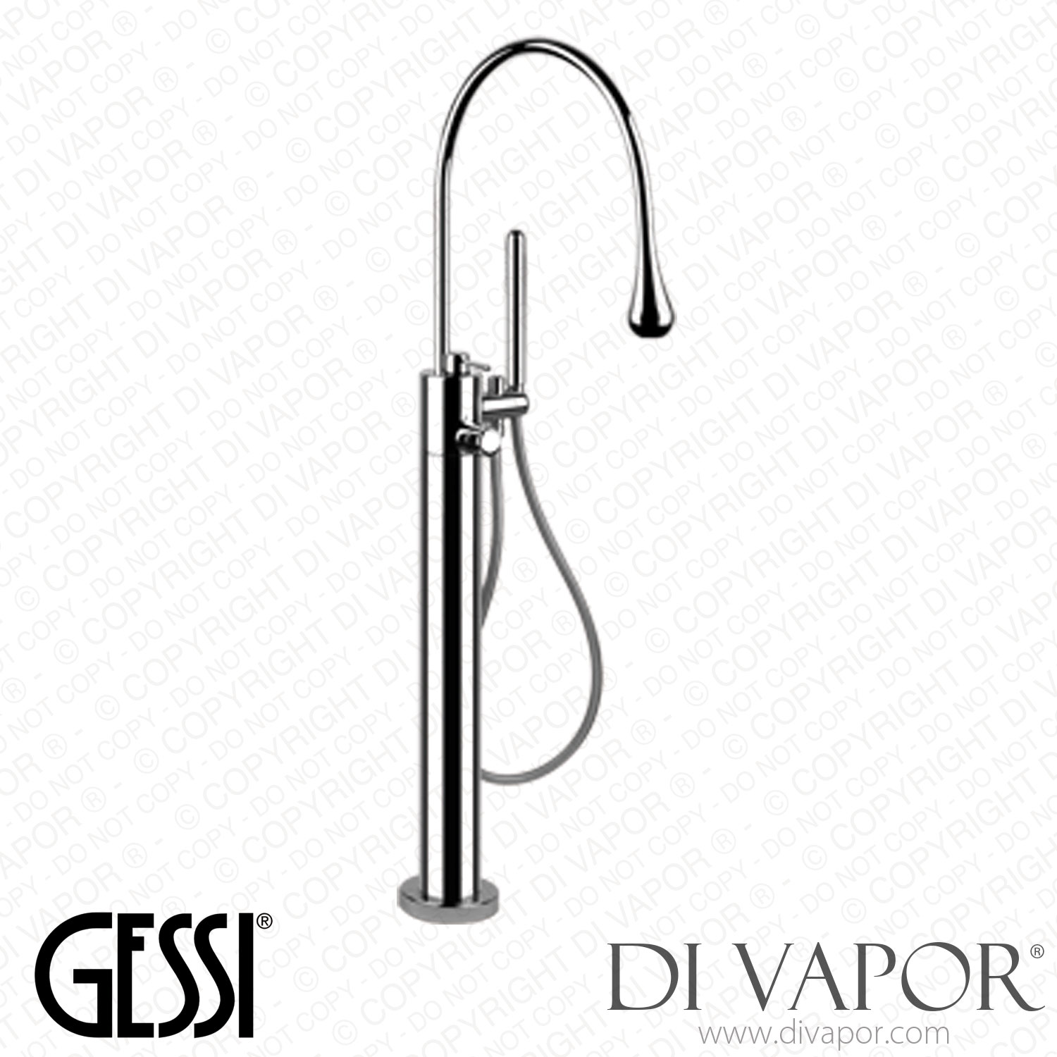 Gessi External Parts For Freestanding External Bath Mixer, Thermostatic ...