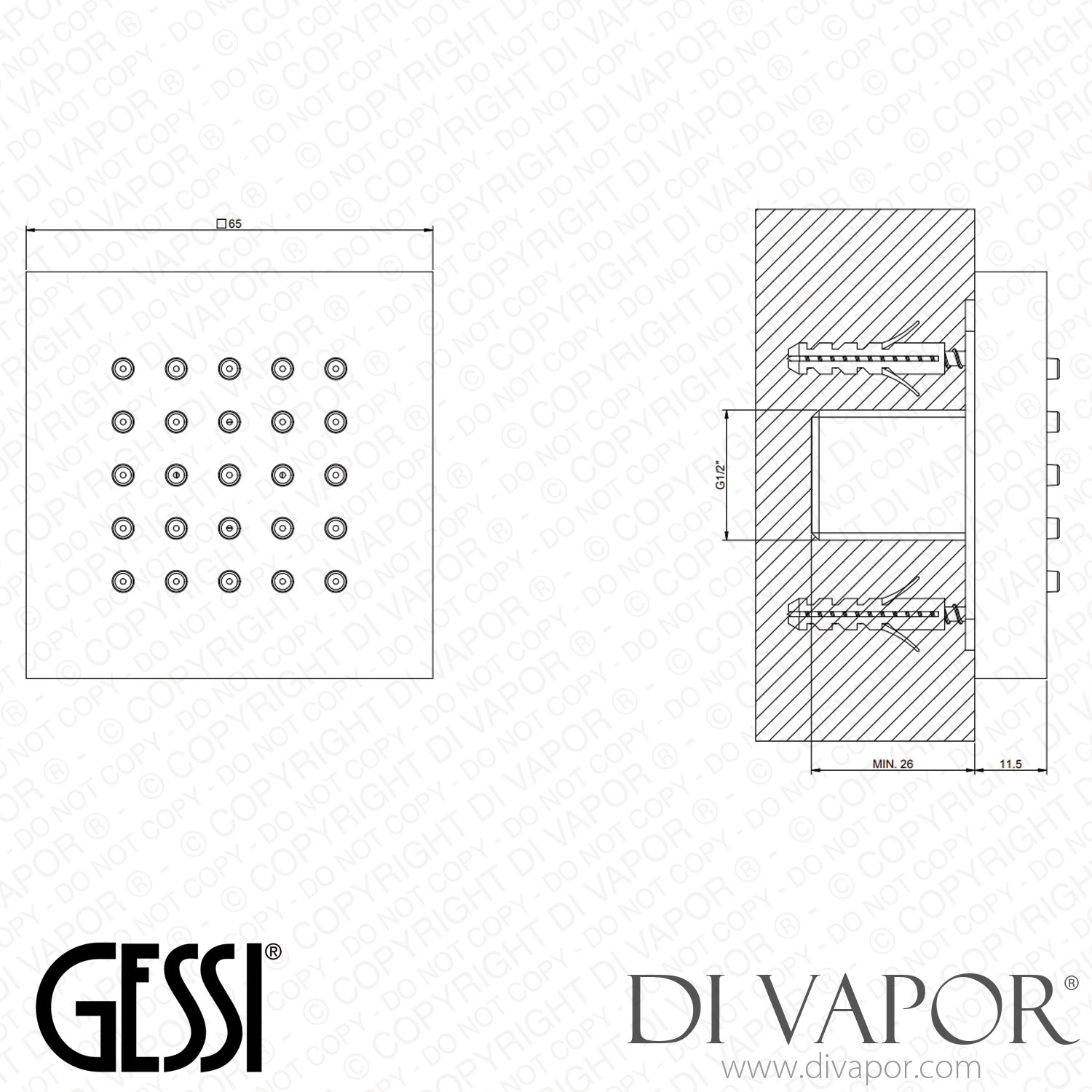 Gessi Lateral Body Jet (Art. 32973) Spare Parts