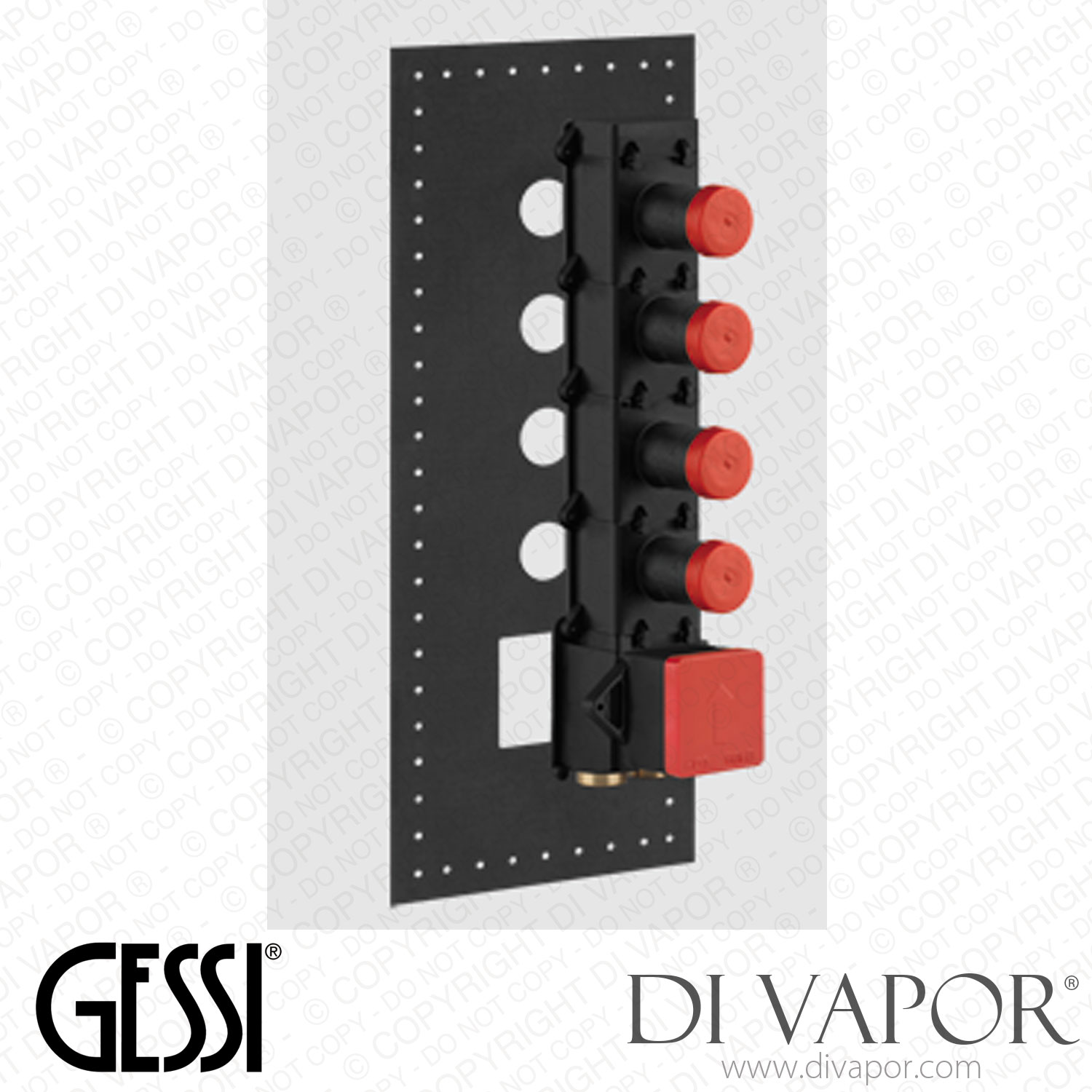 Gessi External Parts For Wall-mounted Thermostatic High-capacity Mixer ...